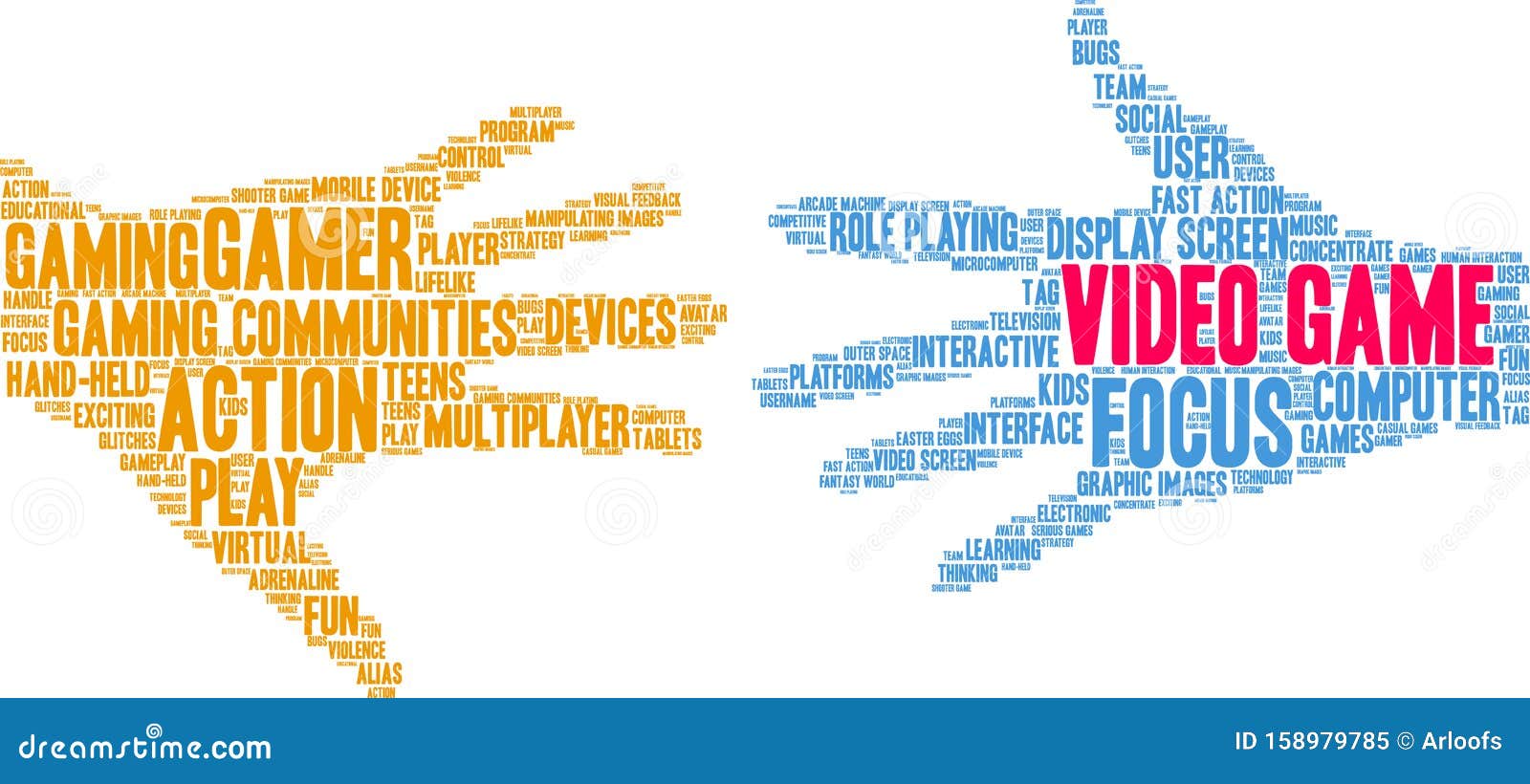 Video Game Word Cloud stock vector. Illustration of fast - 158979785