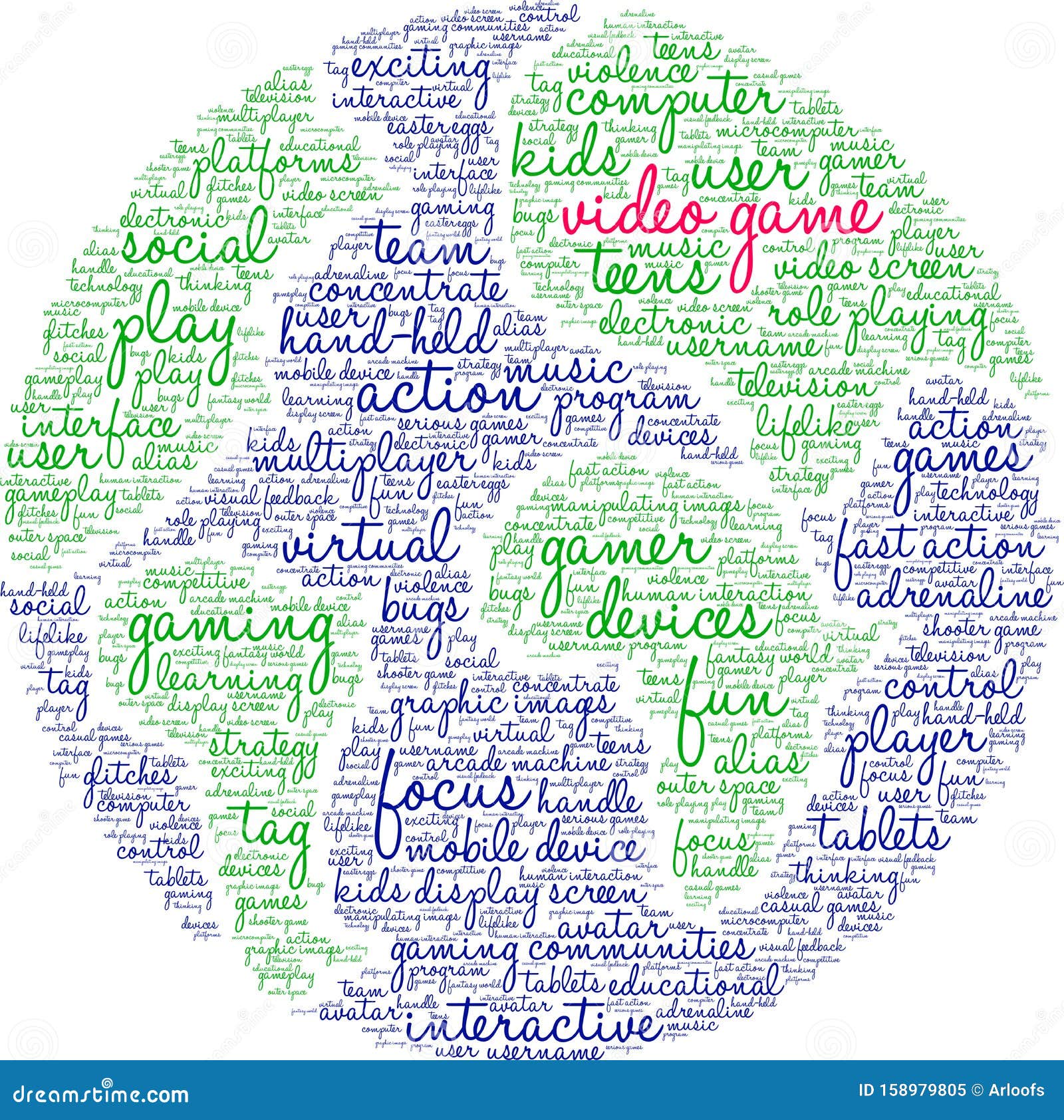 Video Game Word Cloud stock vector. Illustration of graphic - 158979805