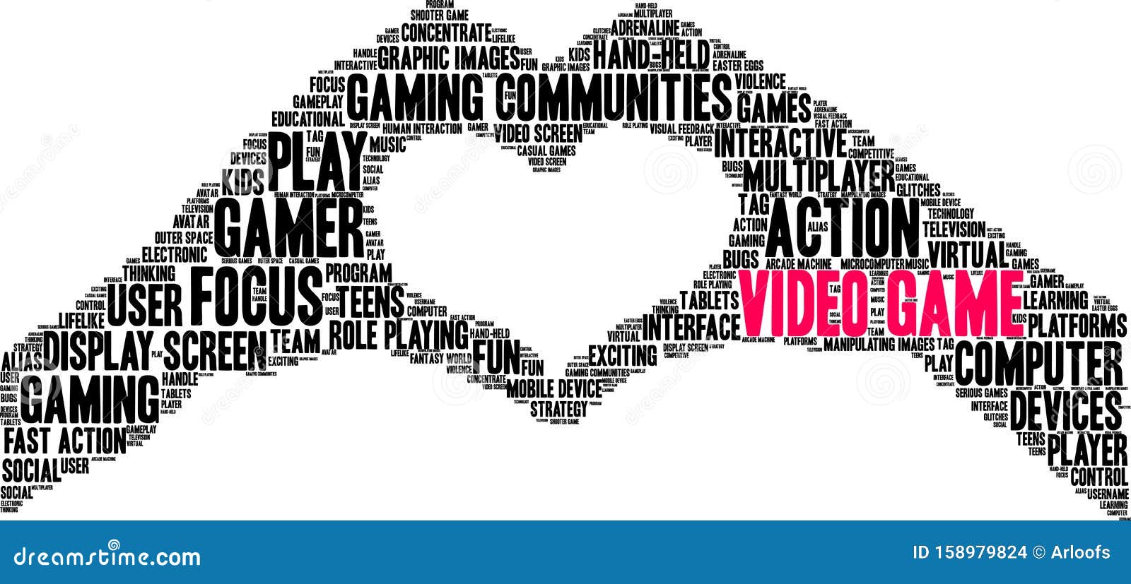 Video Game Word Cloud stock vector. Illustration of bugs - 158979824