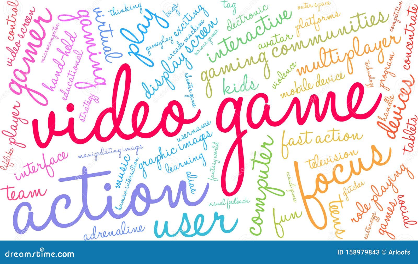 Video Game Word Cloud stock vector. Illustration of graphic - 158979843