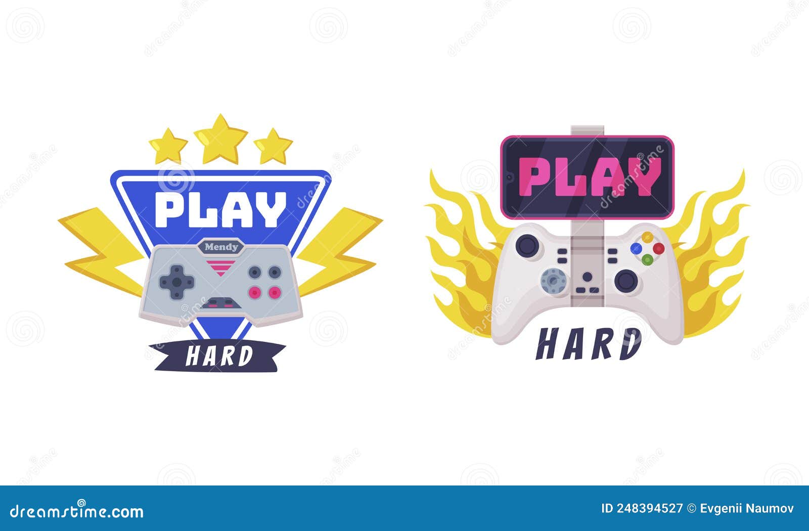 Video Game Zone Sticker with Gamepad As Game Controller and Word Vector ...