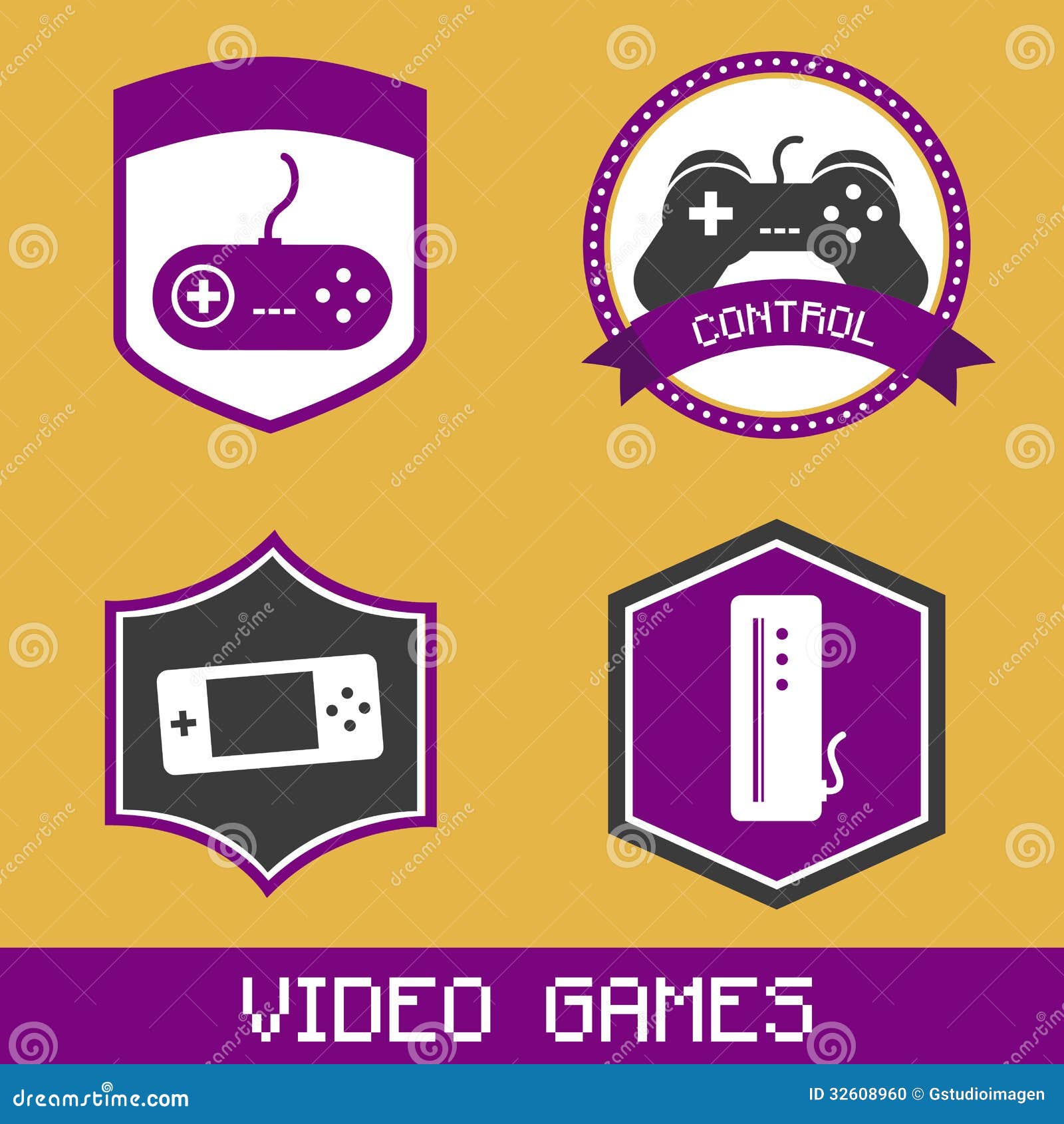 Video games stock illustration. Illustration of frames - 32608960