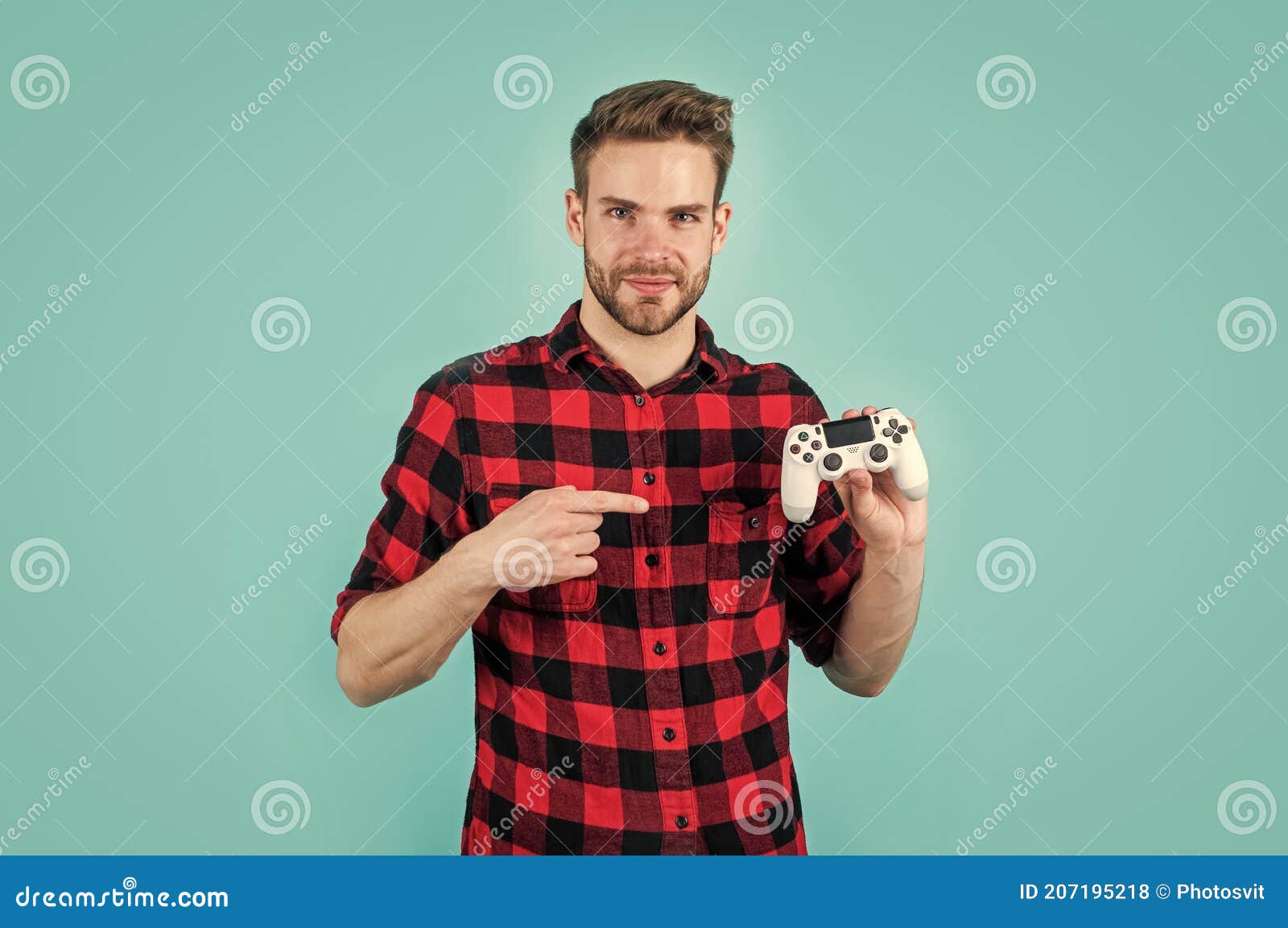 Video Games Addicted Young Guy Play with Console. Man Playing Video ...