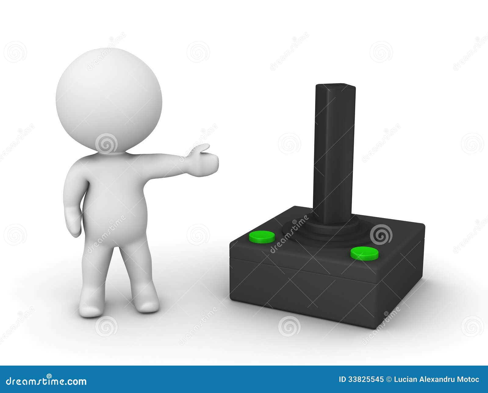 Video Games Concept - 3D Man Showing Joystick Stock Illustration ...