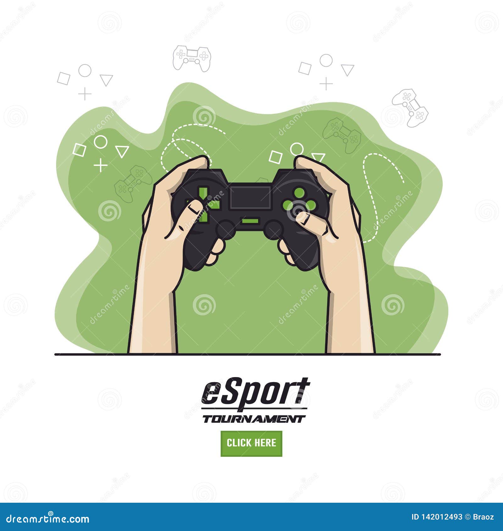 Video games Gamer hands stock illustration. Illustration of logo ...