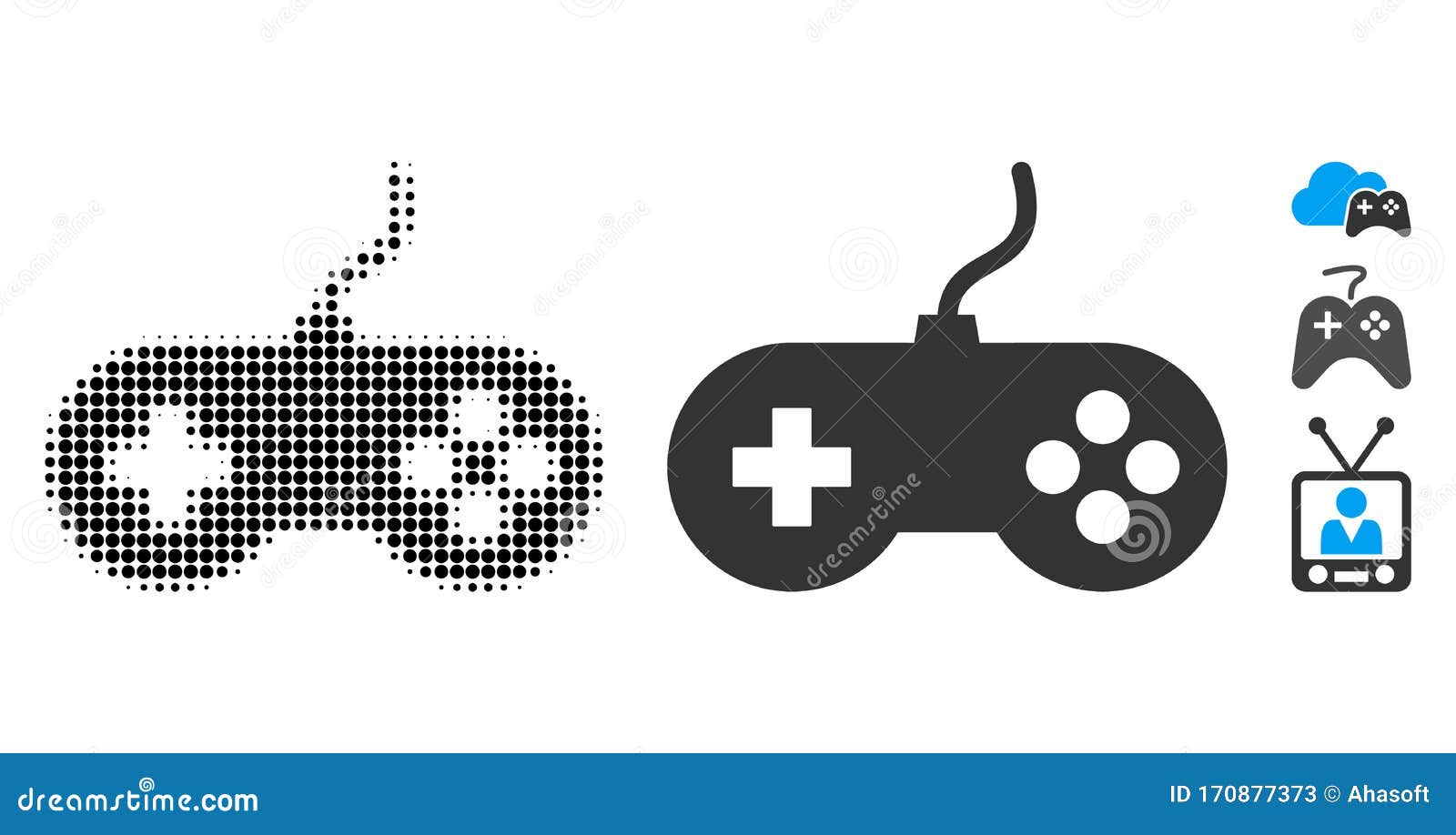 Video Games Halftone and Solid Icon Stock Vector - Illustration of ...