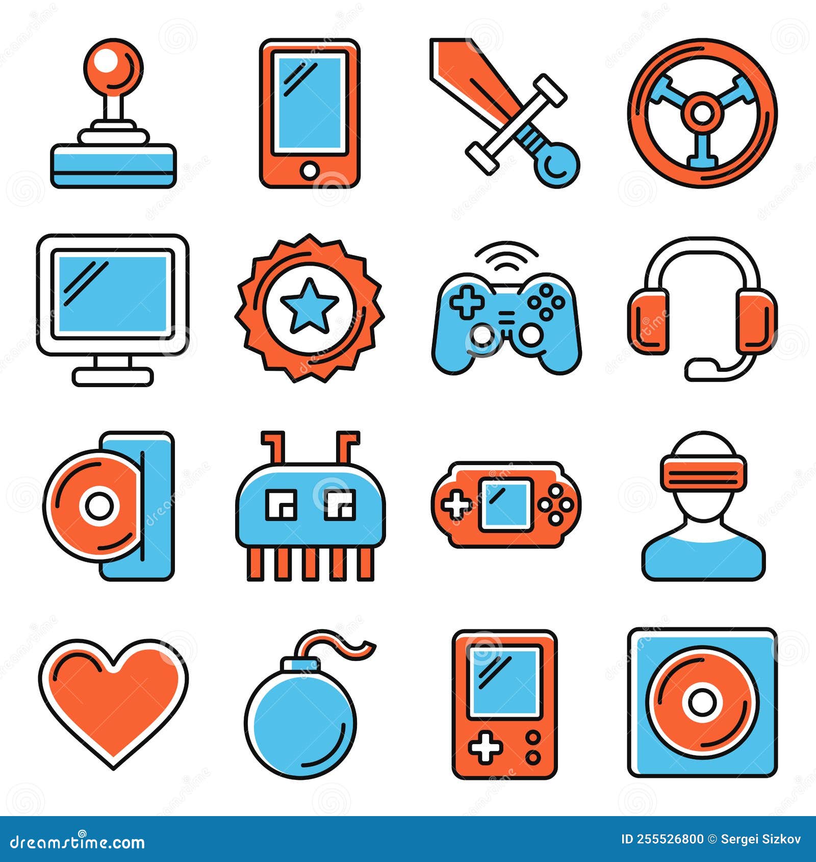 Video Games Icons Set on White Background. Vector Stock Vector ...
