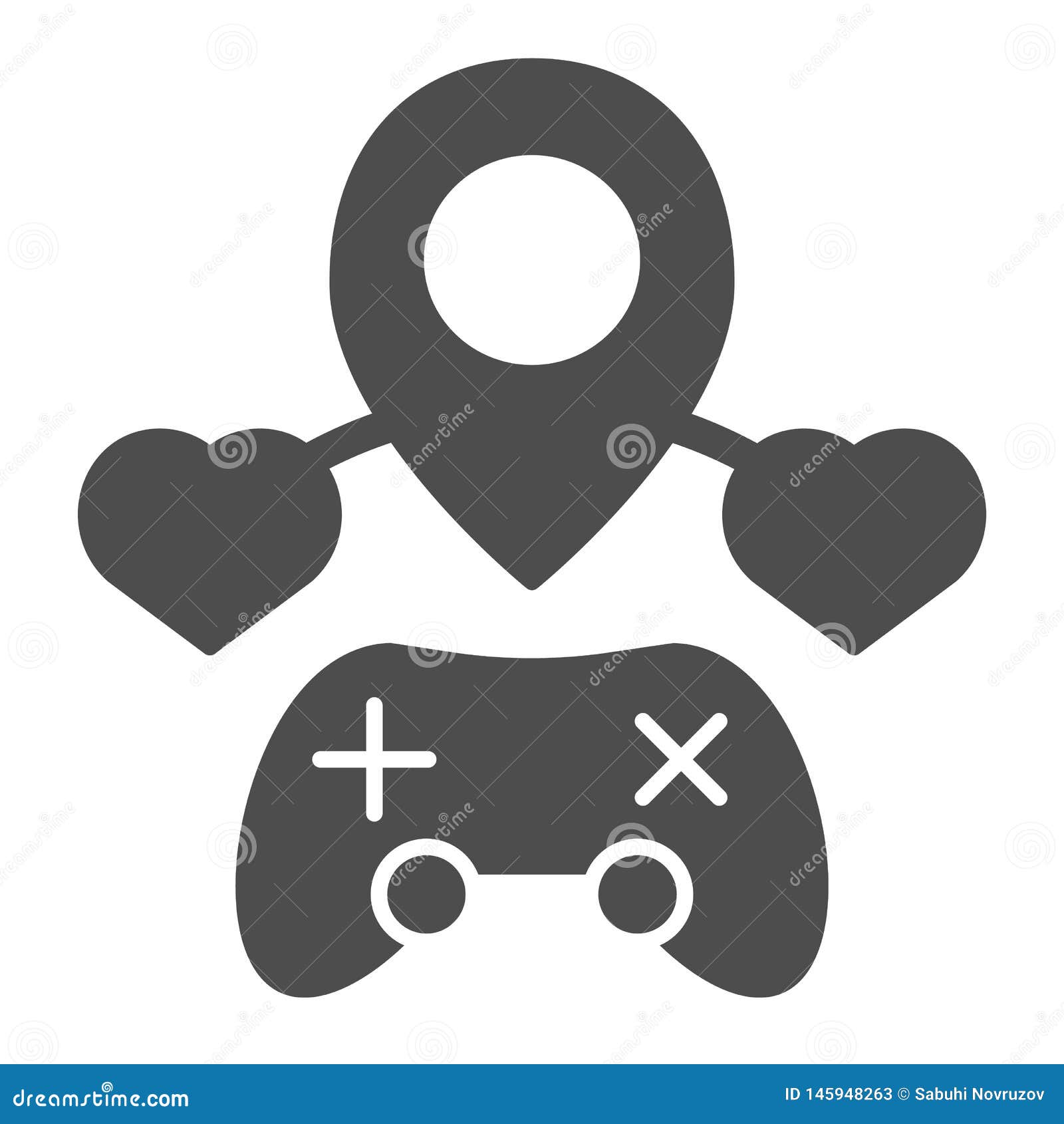 Video Games Location Solid Icon. Game Map Vector Illustration Isolated ...