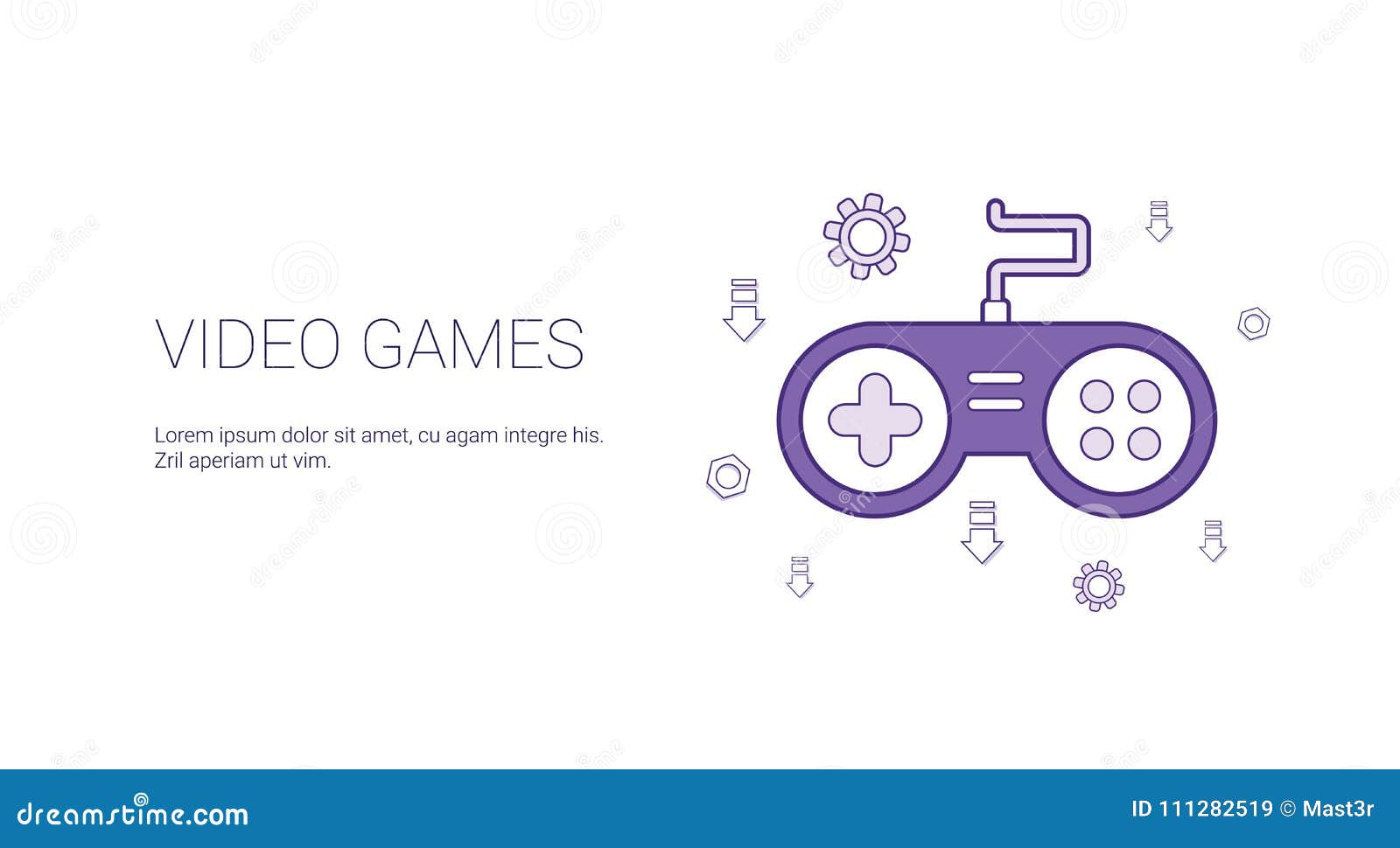 Video Games Template Web Banner with Copy Space Stock Vector ...