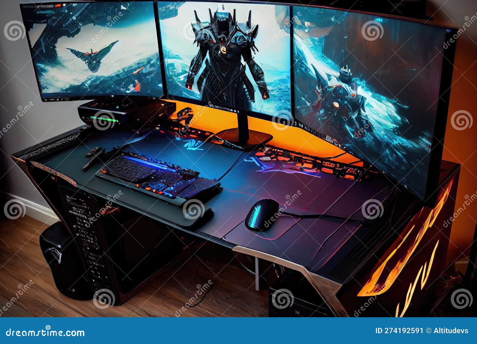 Video Gaming Desk with Computer and High-end Graphics Card for the ...