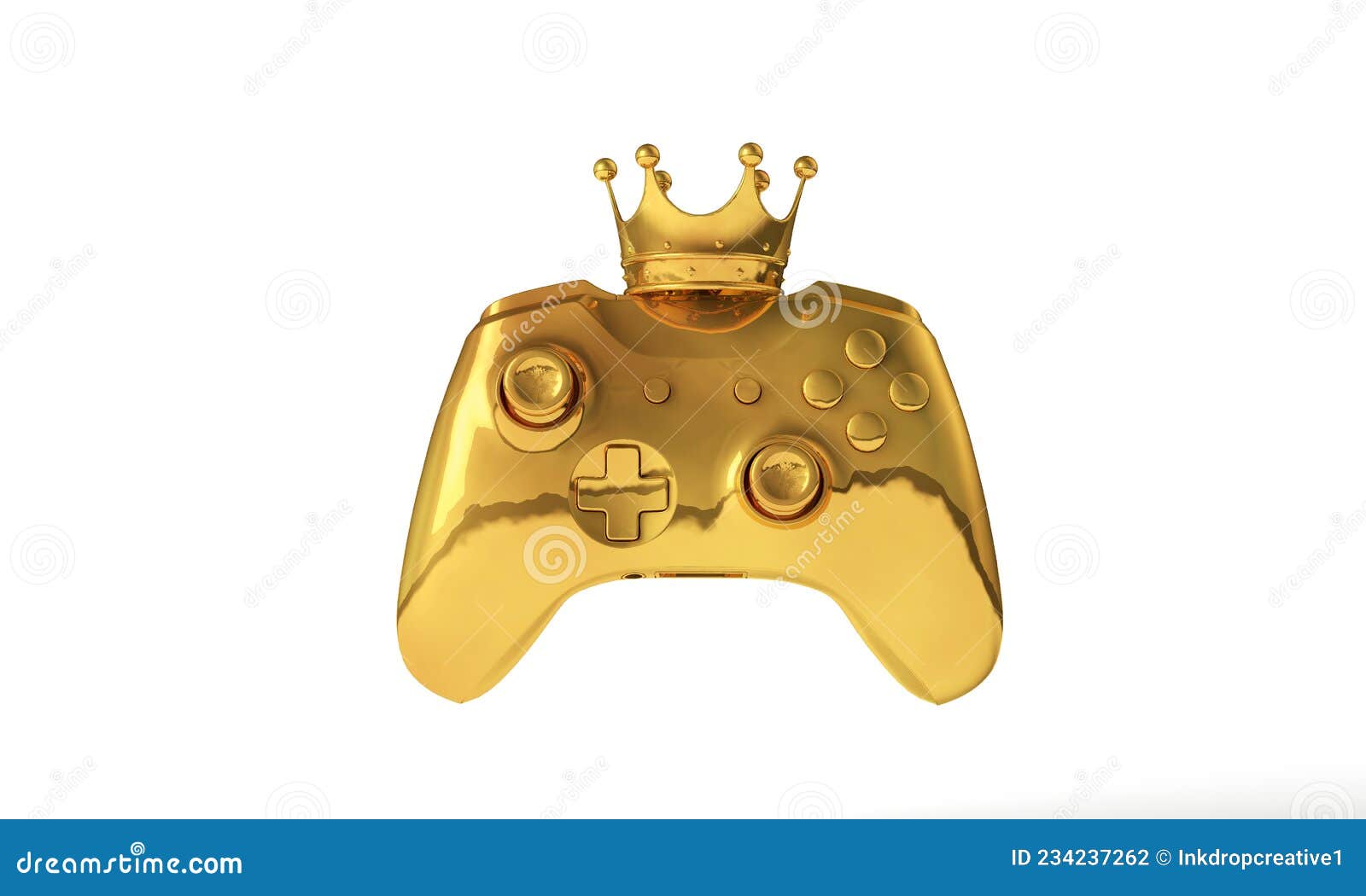 Video Gaming Gold Winning Medal. Game Controller with a Golden Crown ...