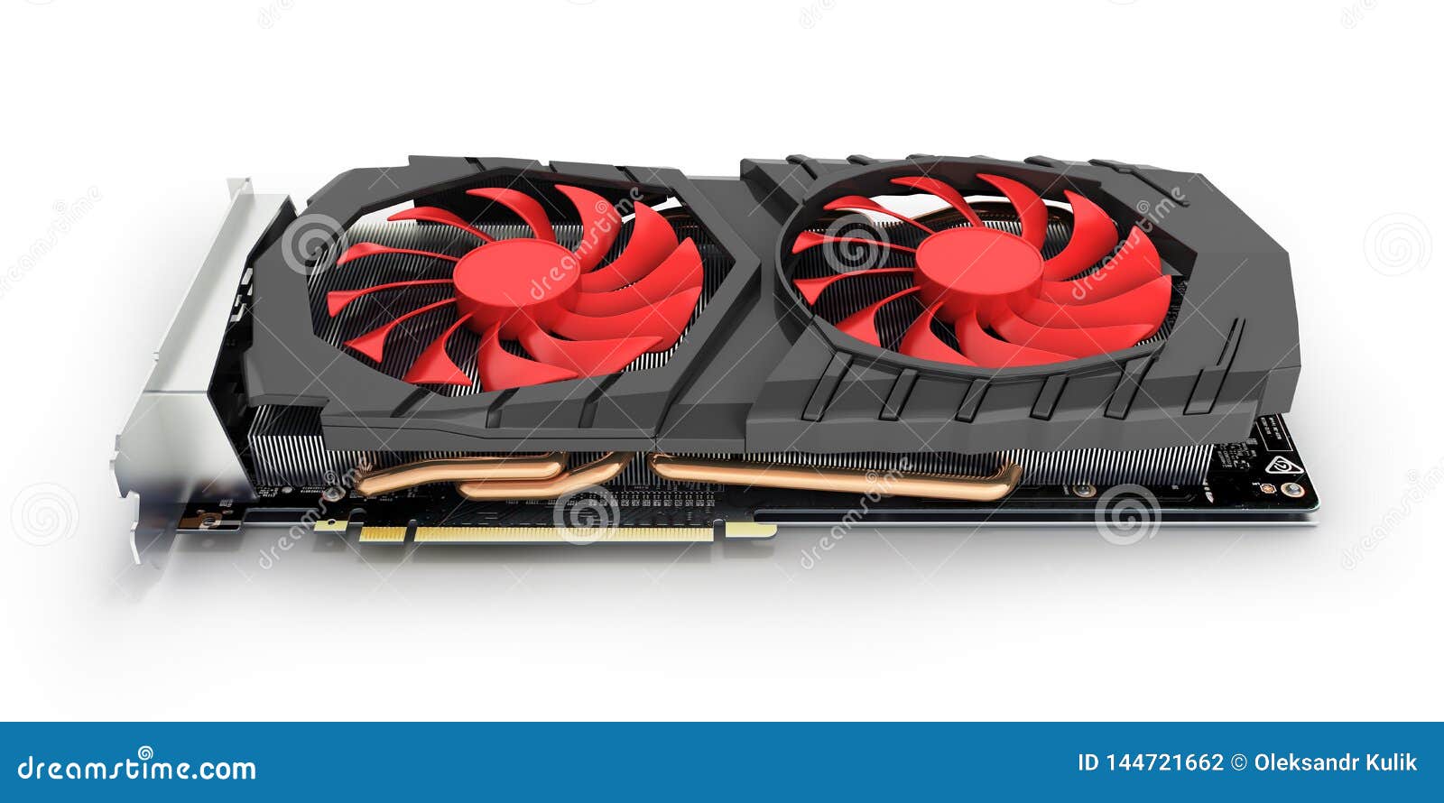 Video Graphic Card GPU Isolated on White Background 3d Render Stock ...