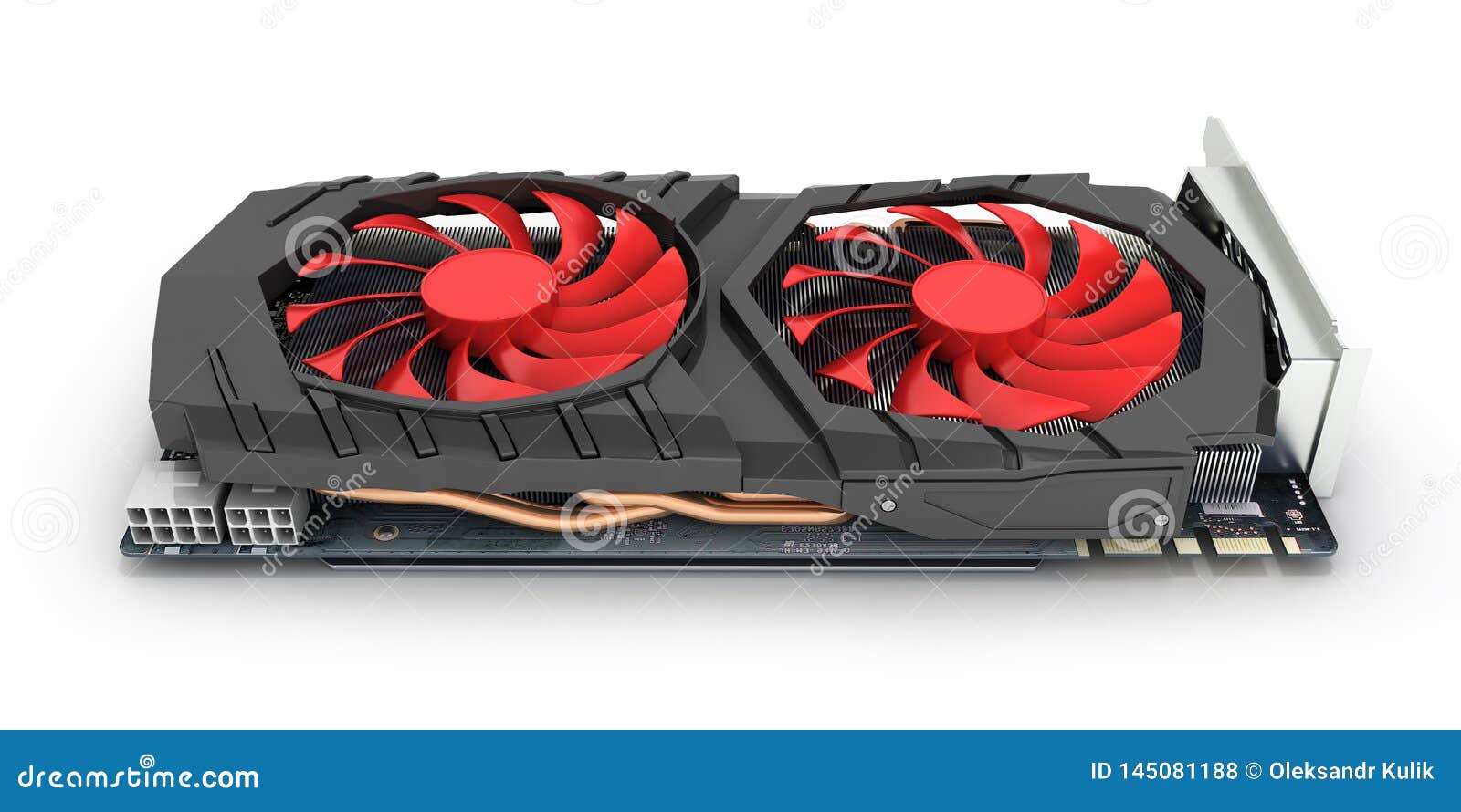 Video Graphic Card GPU Isolated on White Background 3d Render Stock ...