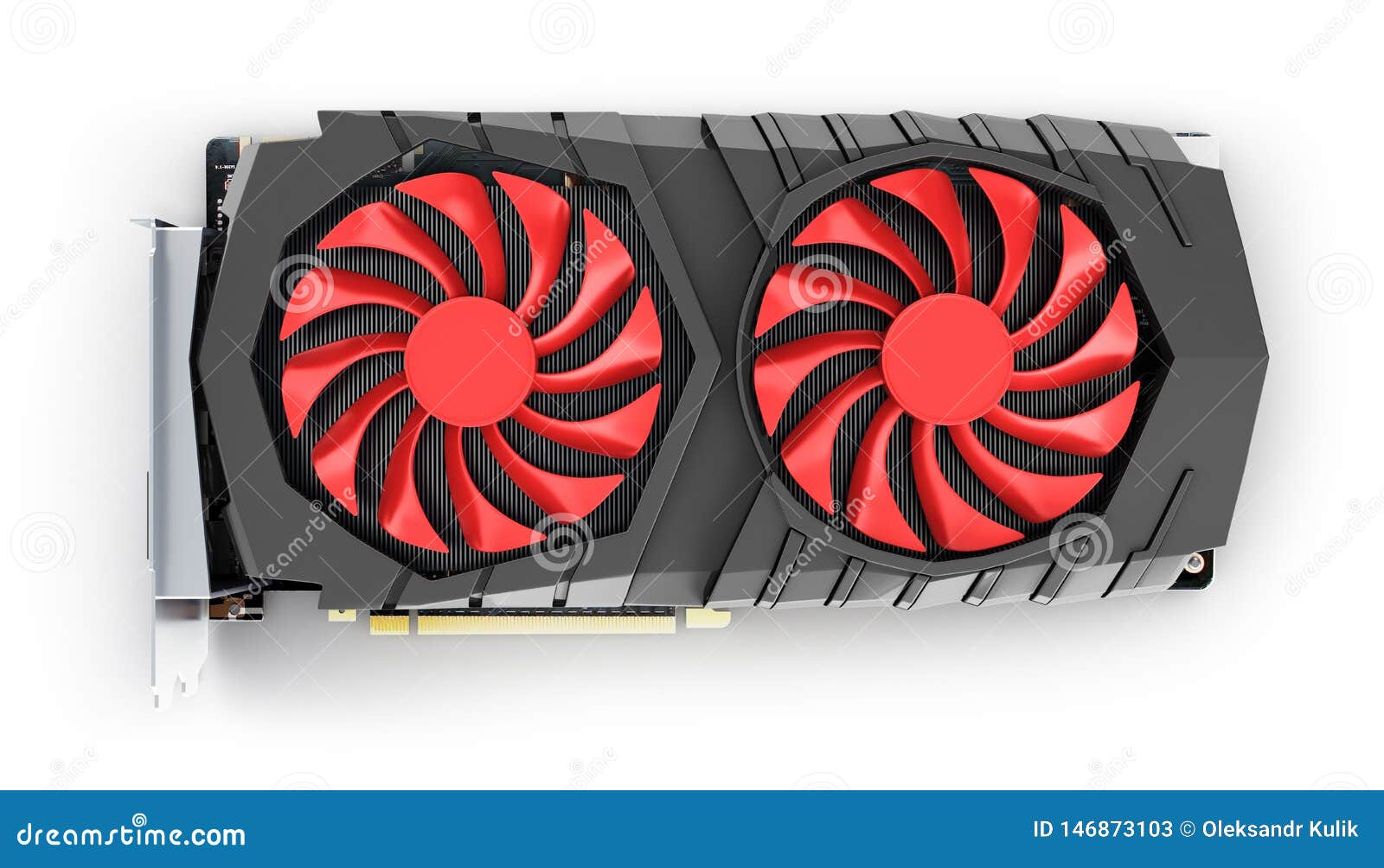 Video Graphic Card GPU Top View Isolated on White Background 3d Render ...