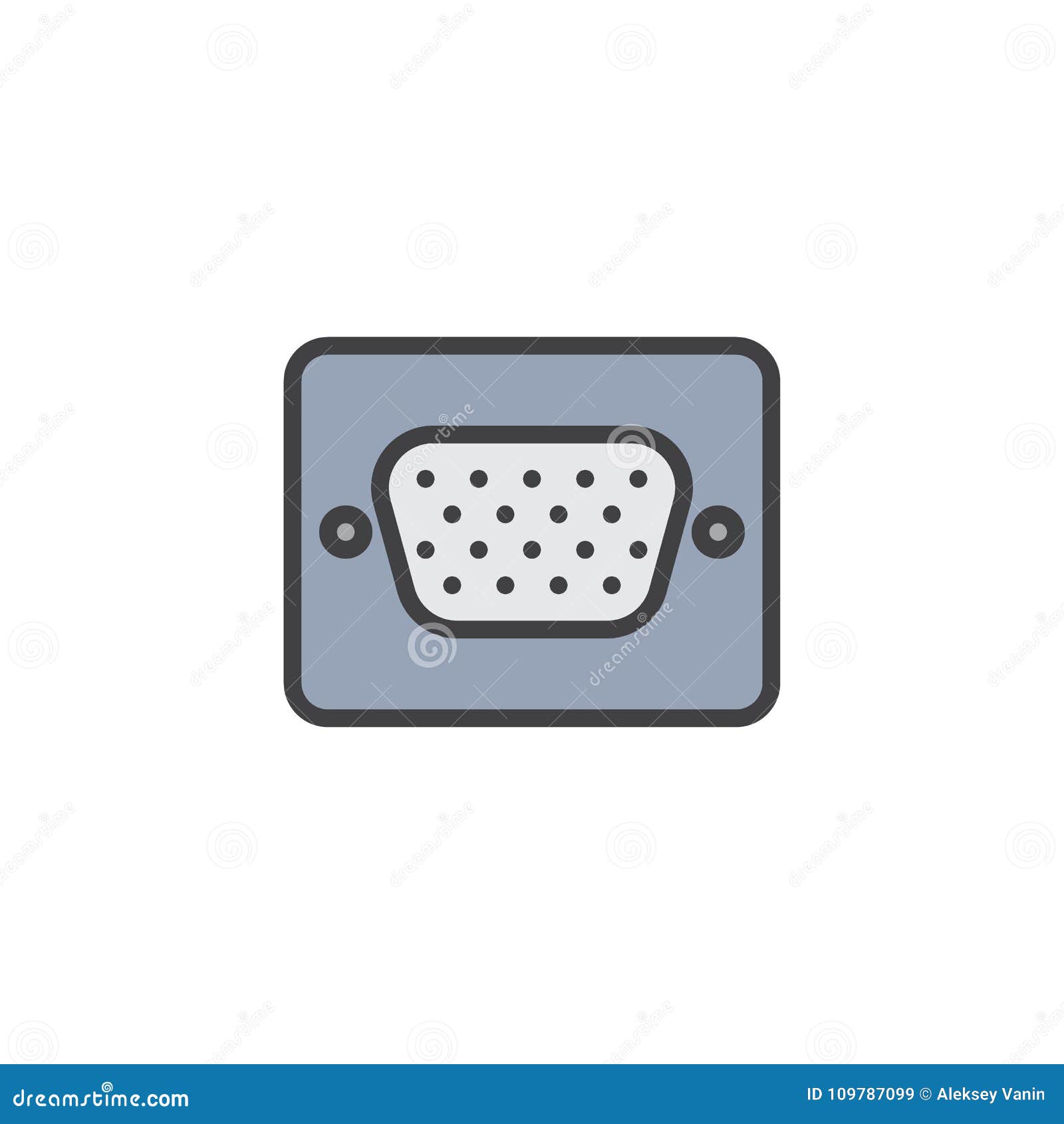 Video Graphics Array Port Filled Outline Icon Stock Vector ...