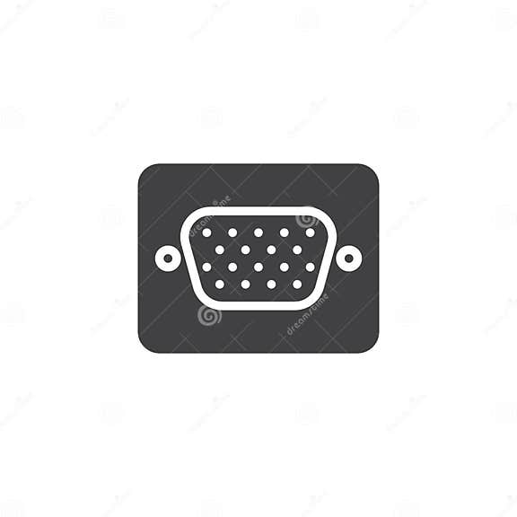 Video Graphics Array Port Icon Vector Stock Vector - Illustration of ...