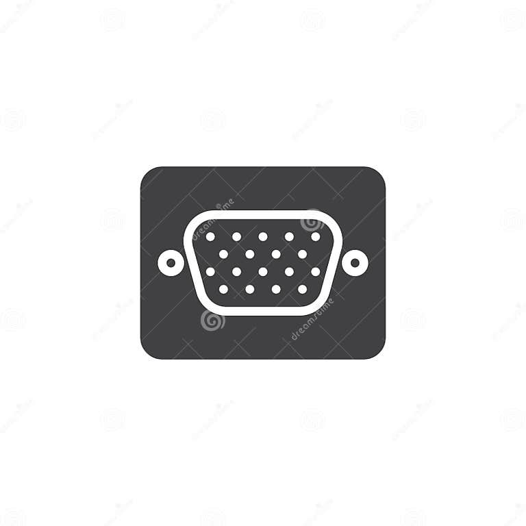 Video Graphics Array Port Icon Vector Stock Vector - Illustration of ...