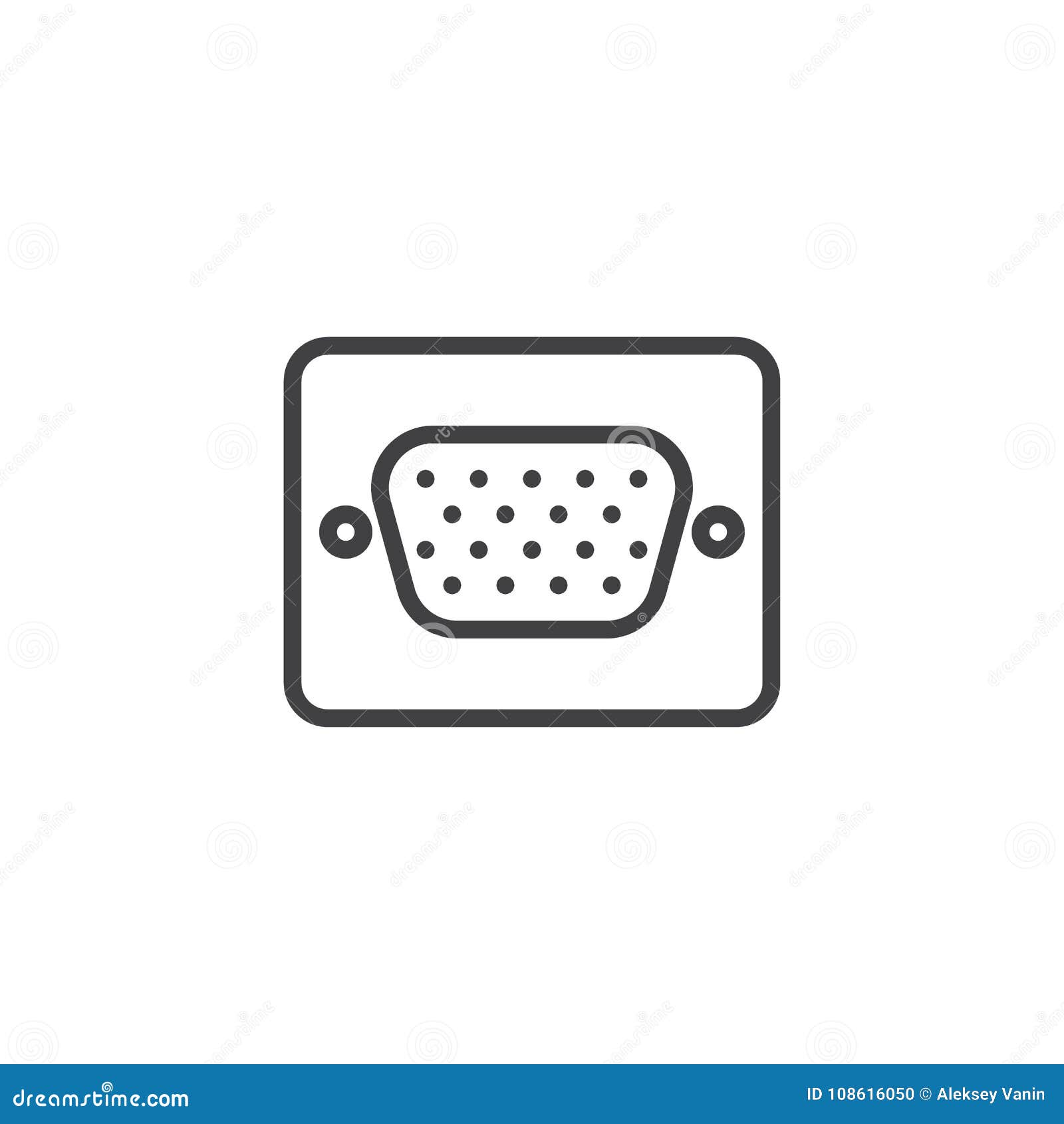 Video Graphics Array Port Line Icon Stock Vector - Illustration of ...