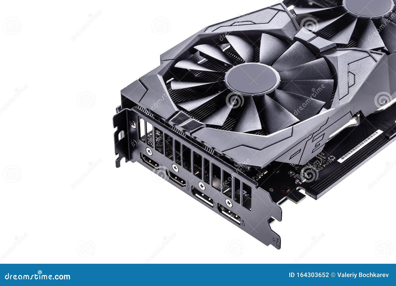 Video Graphics Card with Powerful GPU Isolated on White Background ...