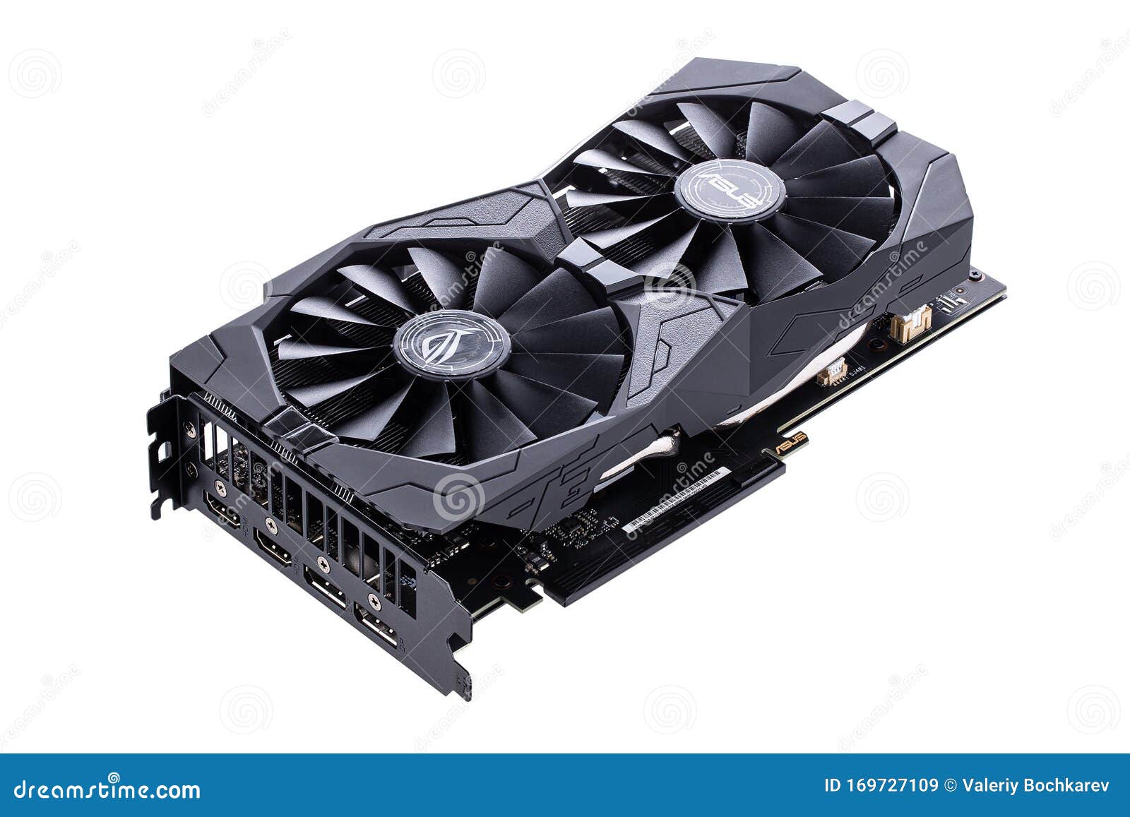 Video Graphics Card with Powerful GPU Isolated on White Background ...
