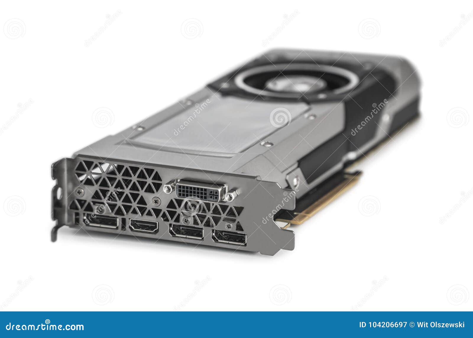 Video Graphics Card With Powerful GPU Isolated On White Background ...