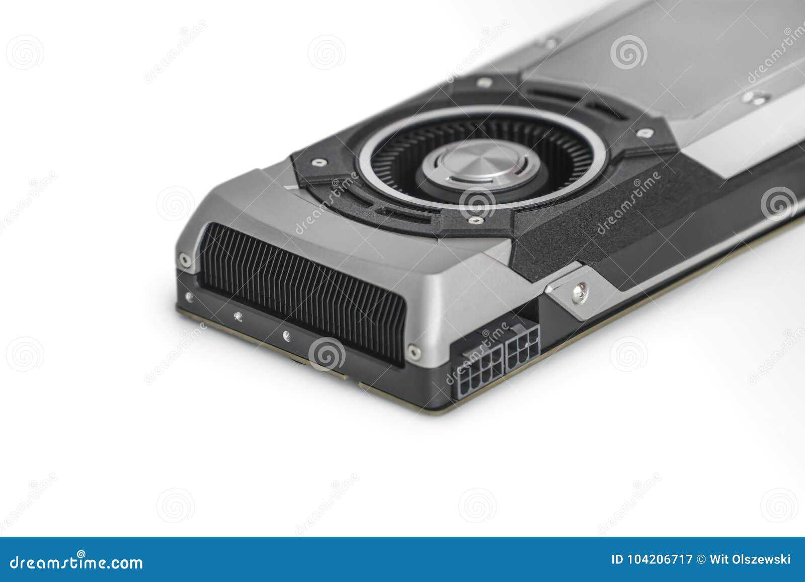 Video Graphics Card with Powerful GPU Isolated on White Background ...
