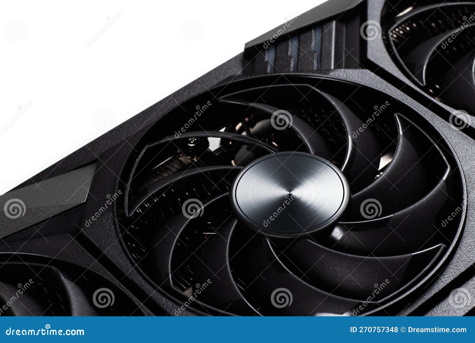 Video Graphics Card with Powerful GPU on White Background. Professional ...