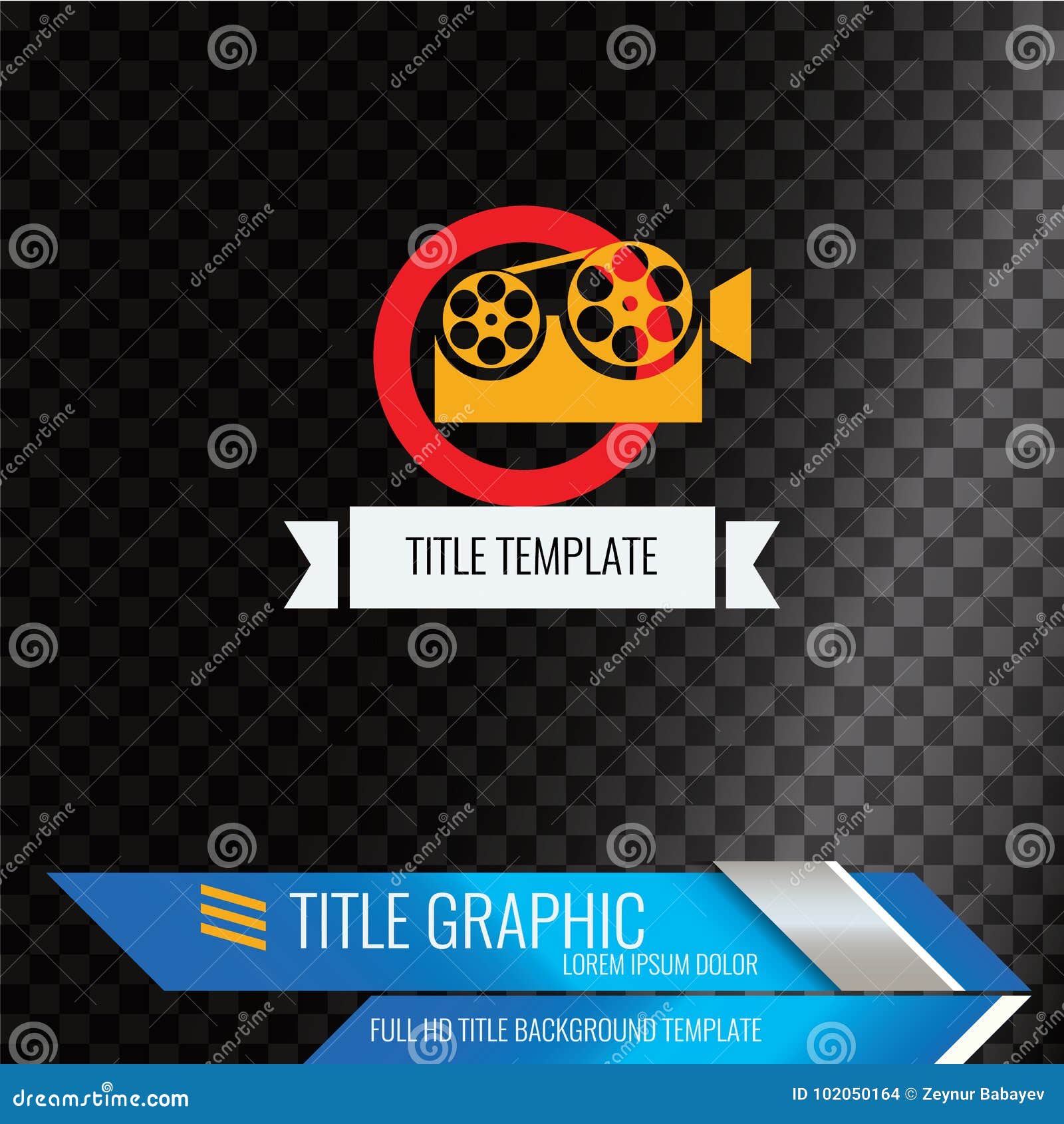 Video Headline Title Template. Unique Banner Design for Video Stock ...