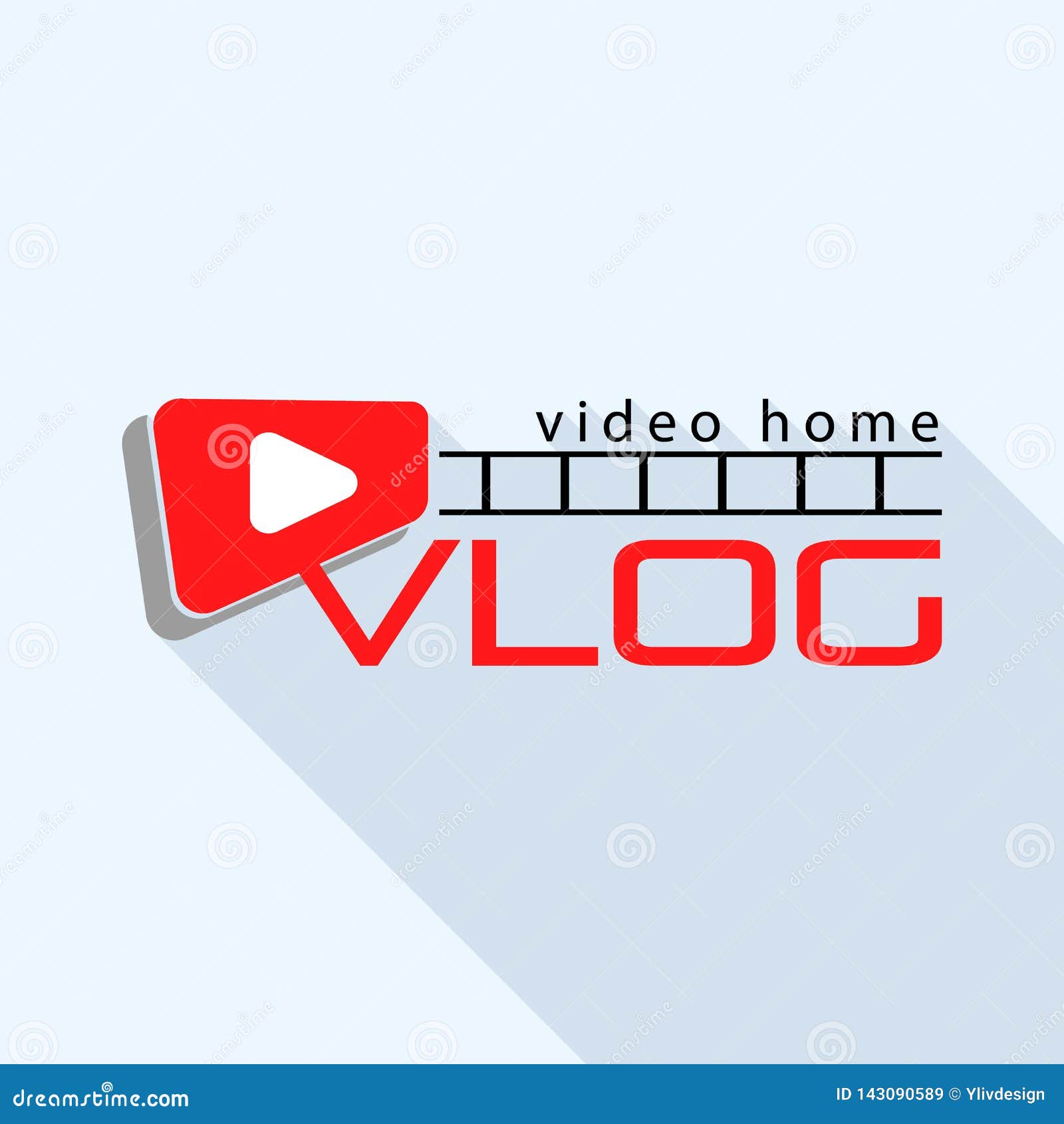 Vlog Logo And Label Design With Red And Black Vector Set ...