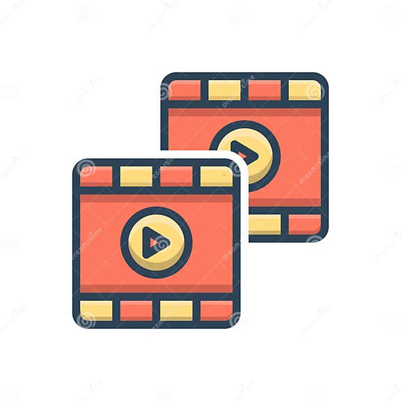 Color Illustration Icon for Video, Footage and Film Stock Vector ...