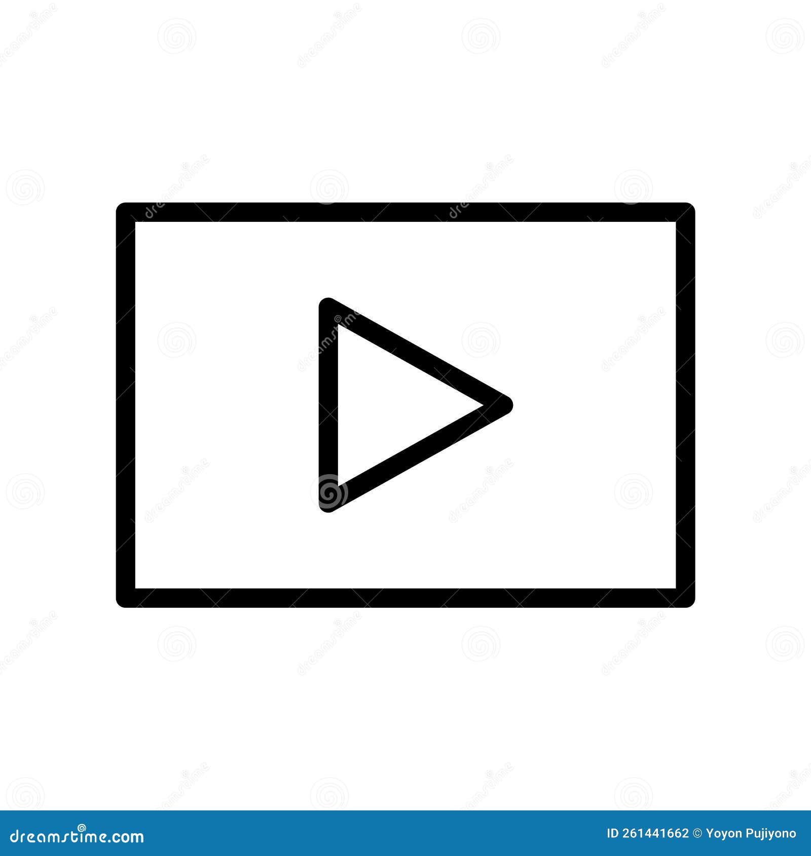 Video Icon with Rectangle and Triangle Play Button Stock Vector ...