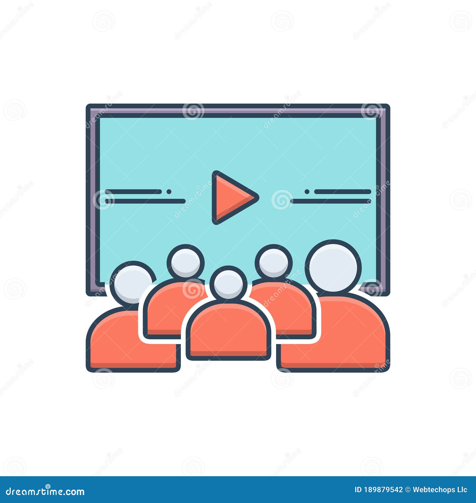 Color Illustration Icon for Video, Screening and Presentation Stock ...