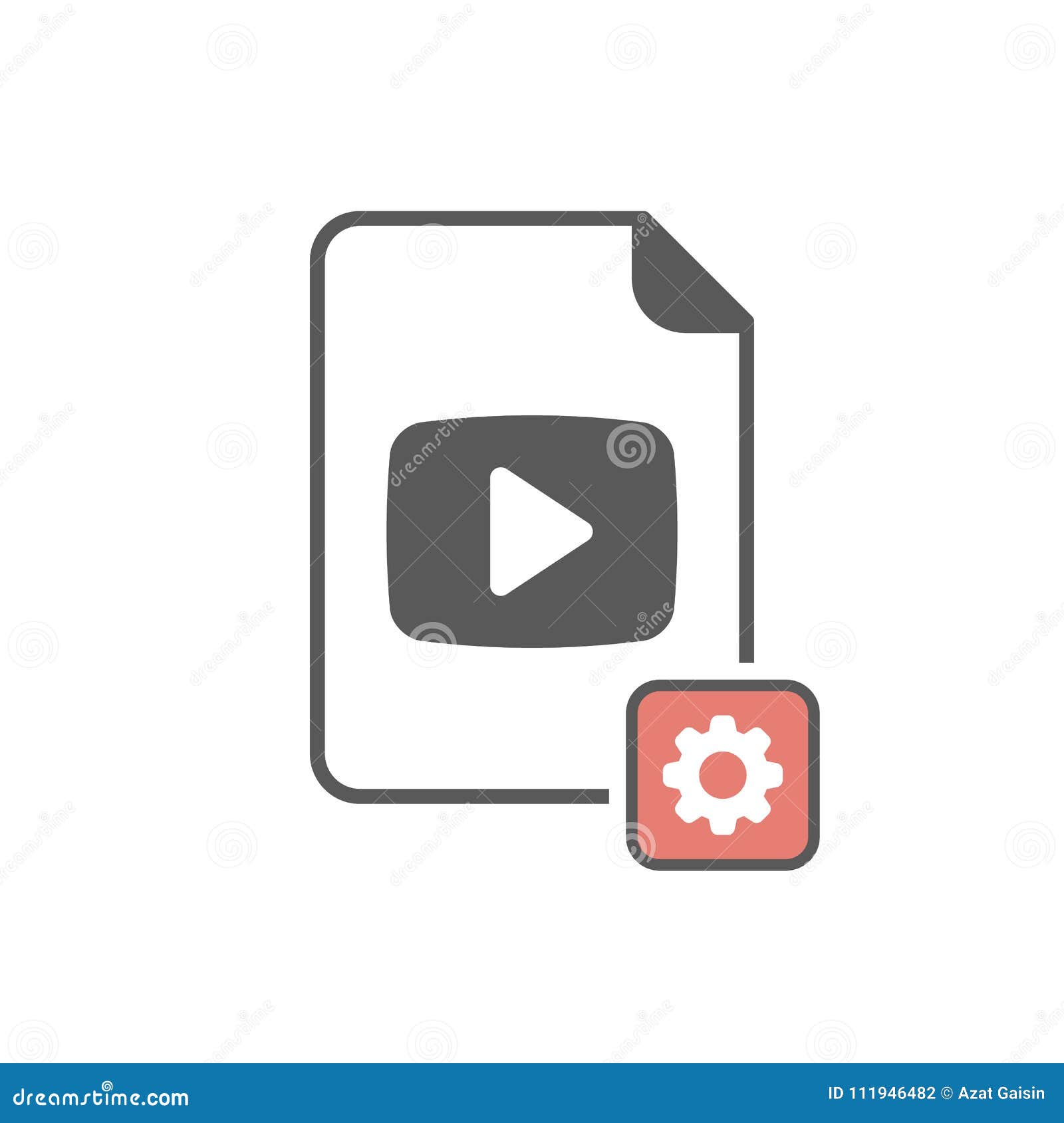Video Icon with Settings Sign. Video Icon and Customize, Setup, Manage ...