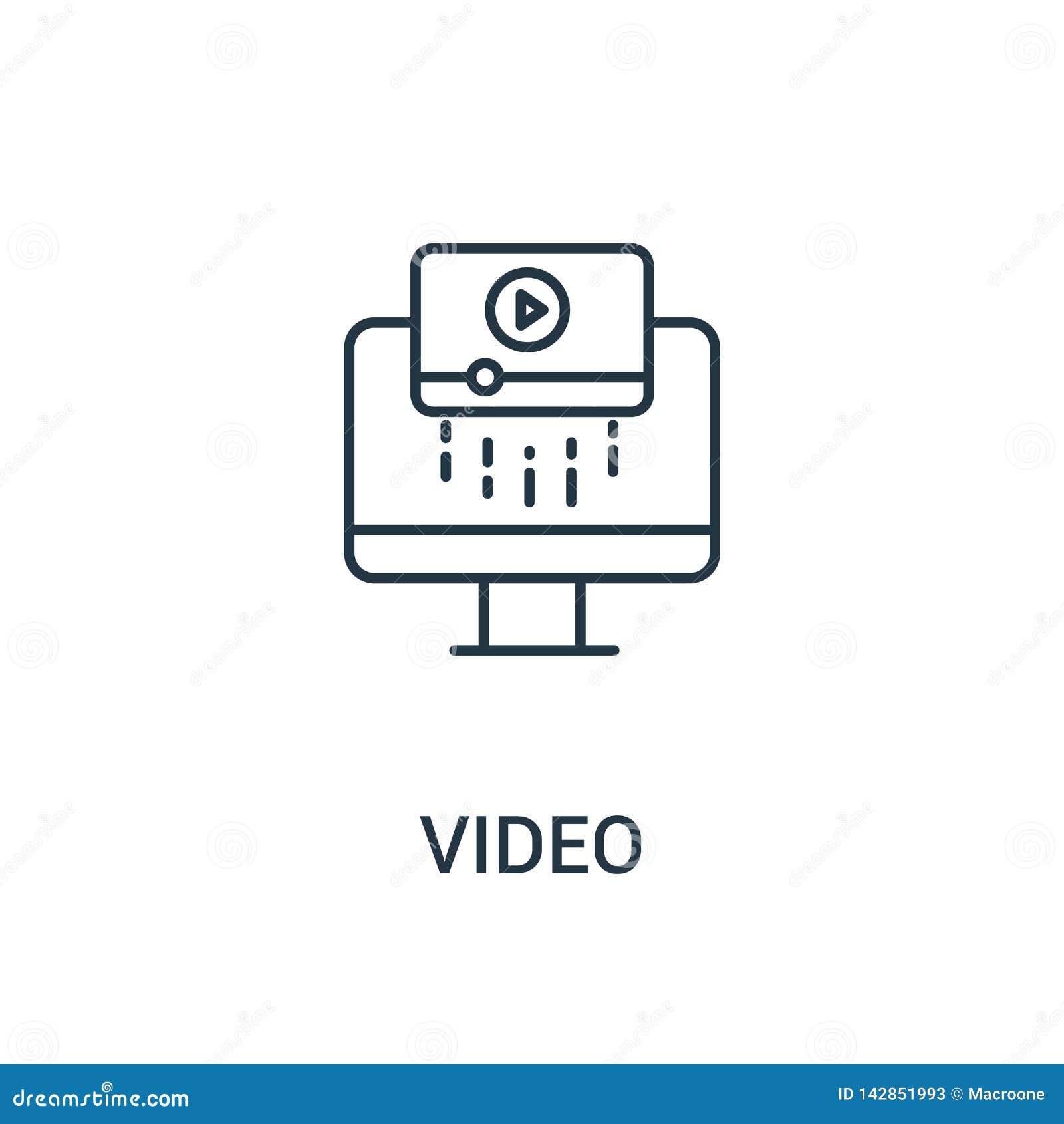Video Icon Vector from Ads Collection. Thin Line Video Outline Icon ...
