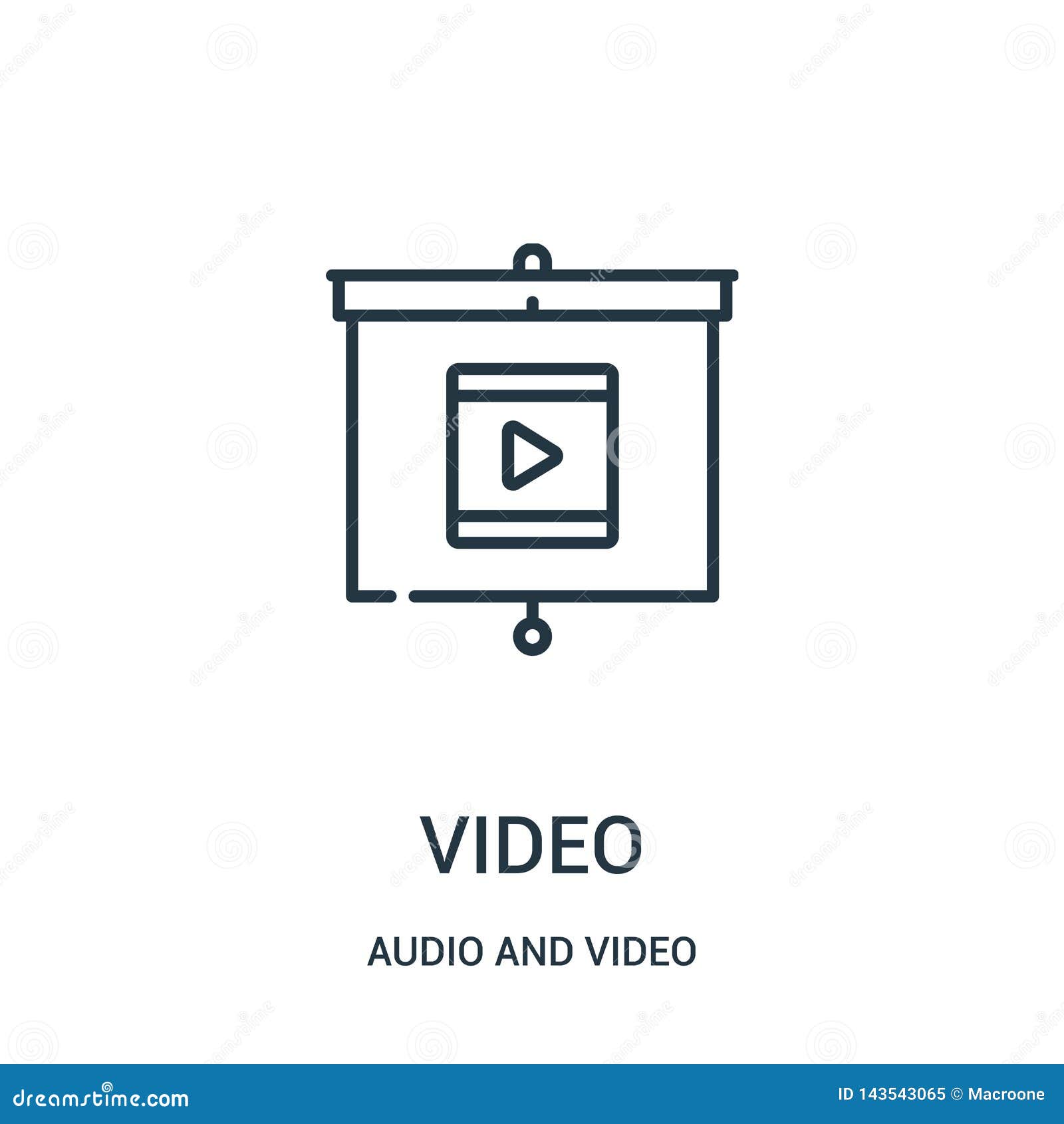 Video Icon Vector from Audio and Video Collection. Thin Line Video ...
