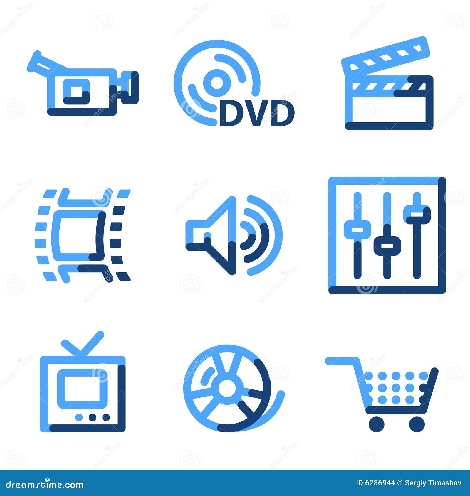 Video icons stock vector. Illustration of equalizer, shop - 6286944