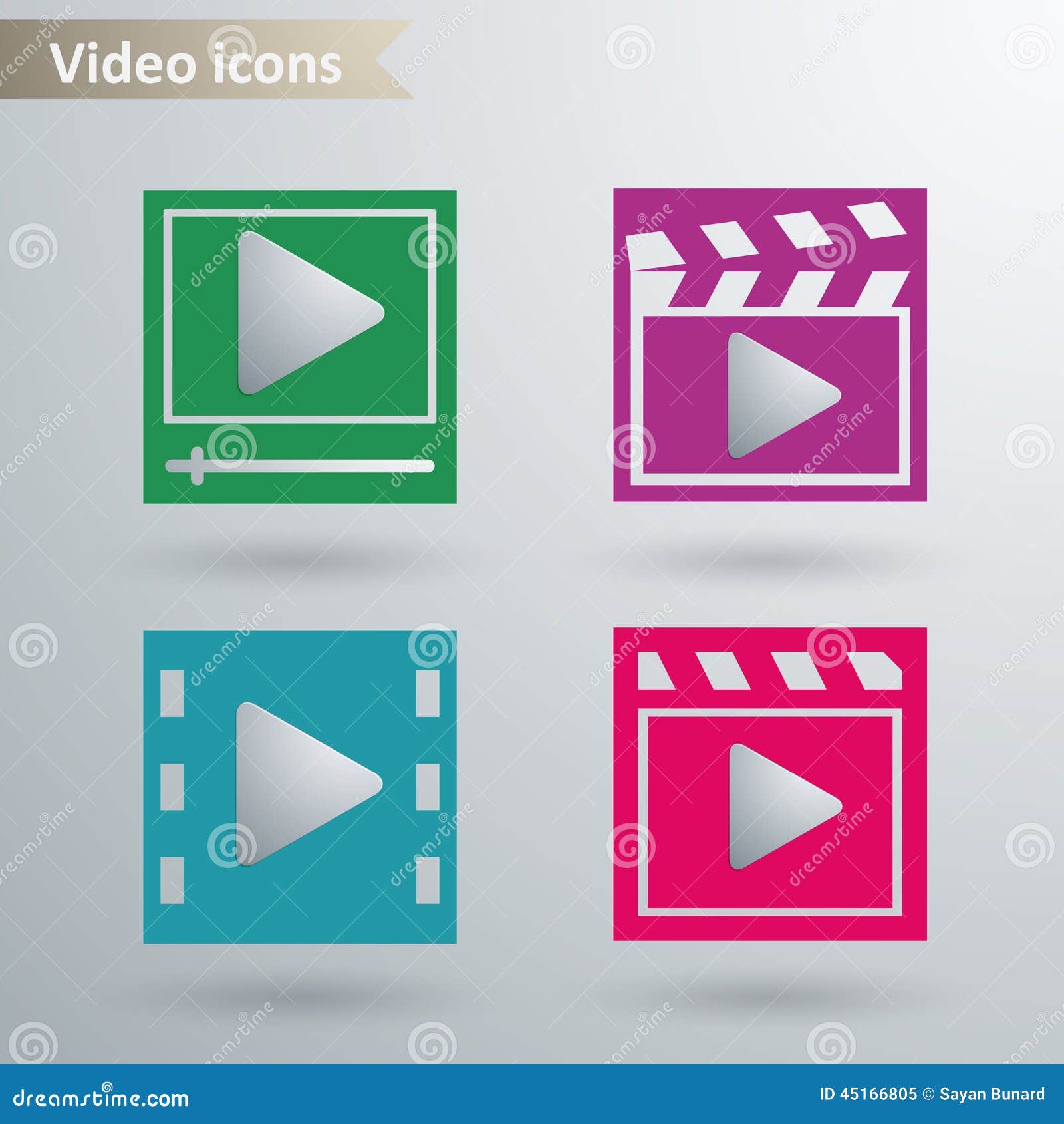 Video icons stock vector. Illustration of vector, television - 45166805