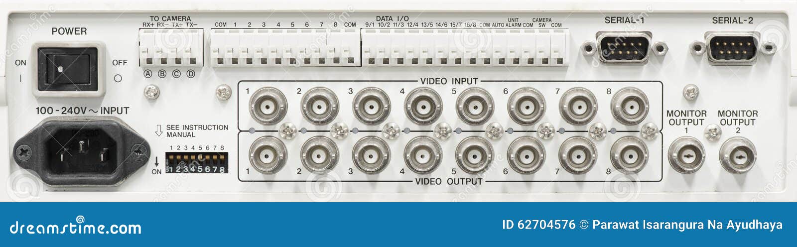 Video Input and Output Plug Connector. Stock Photo - Image of receiver ...