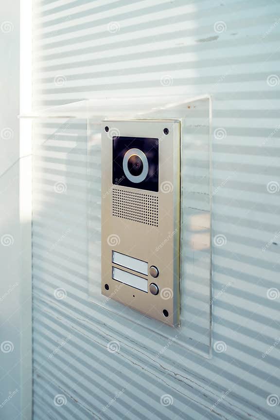 Video Intercom Device on Building Exterior Wall Stock Image - Image of ...