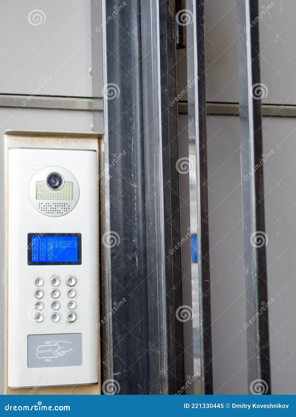 Video Intercom of Secure Residential Building. Door Entry System. Stock ...