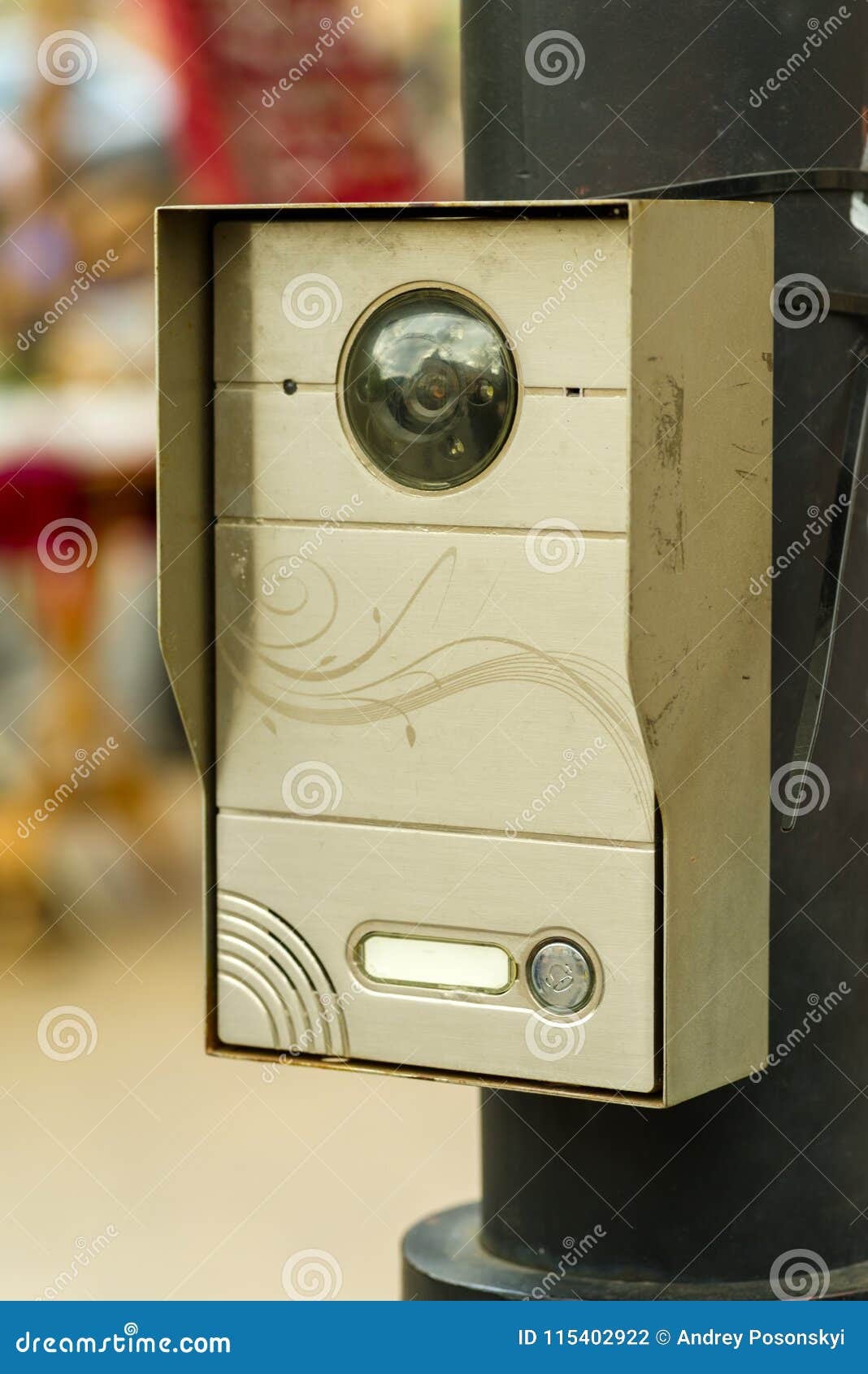 Video Communication with Security on the Parking Lot Stock Photo ...