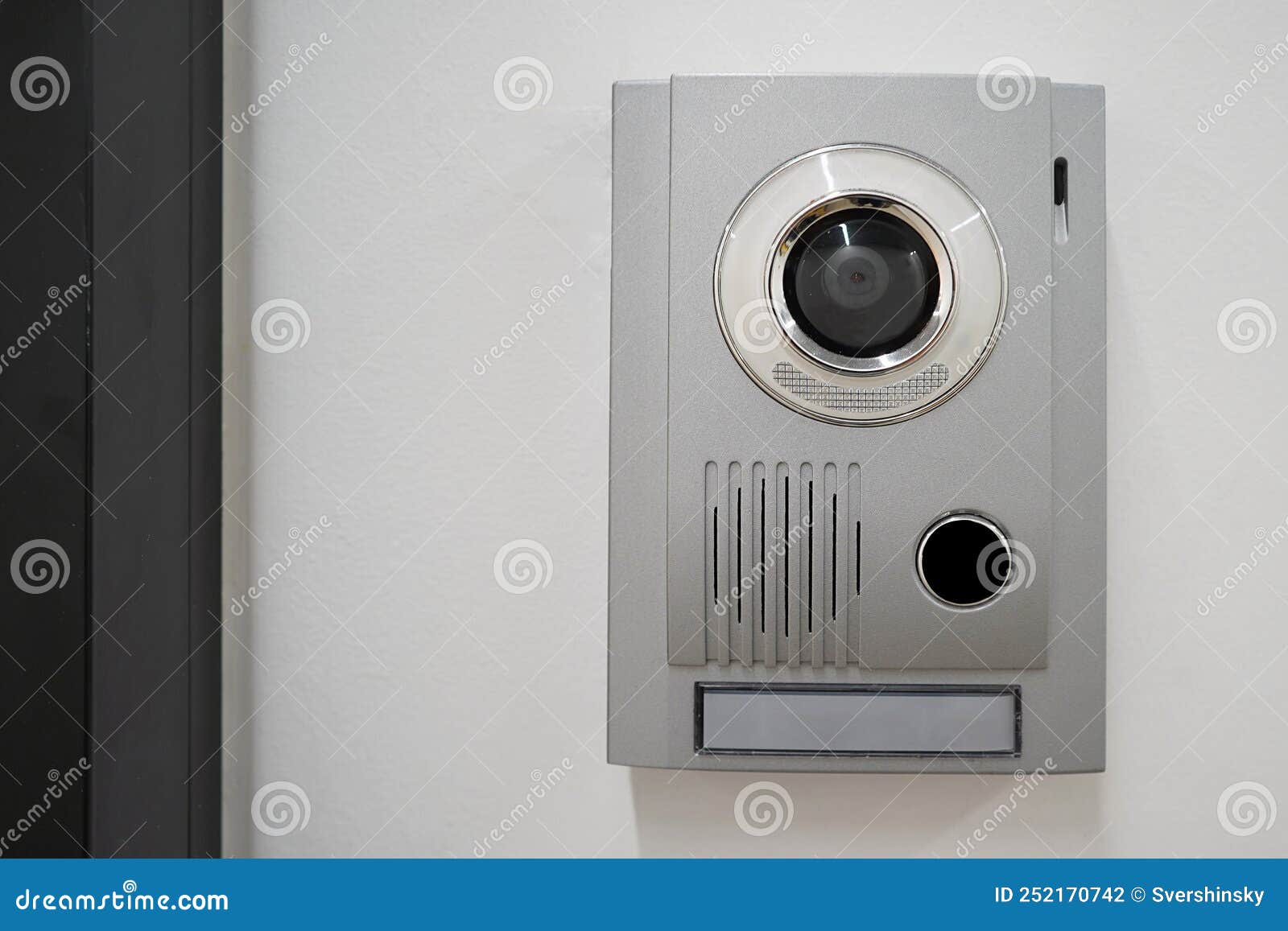 Video Intercom System on White Wall To Enter Office Stock Photo - Image ...