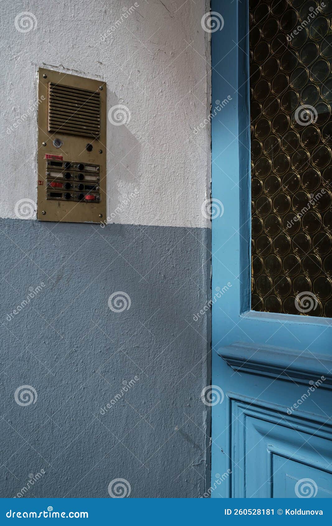 Video Intercom on the Wall, at the Front Door of the Building. Security ...