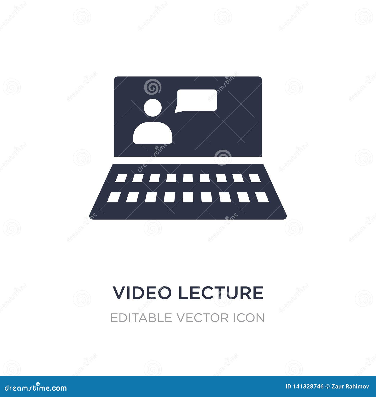 Video Lecture Icon on White Background. Simple Element Illustration ...