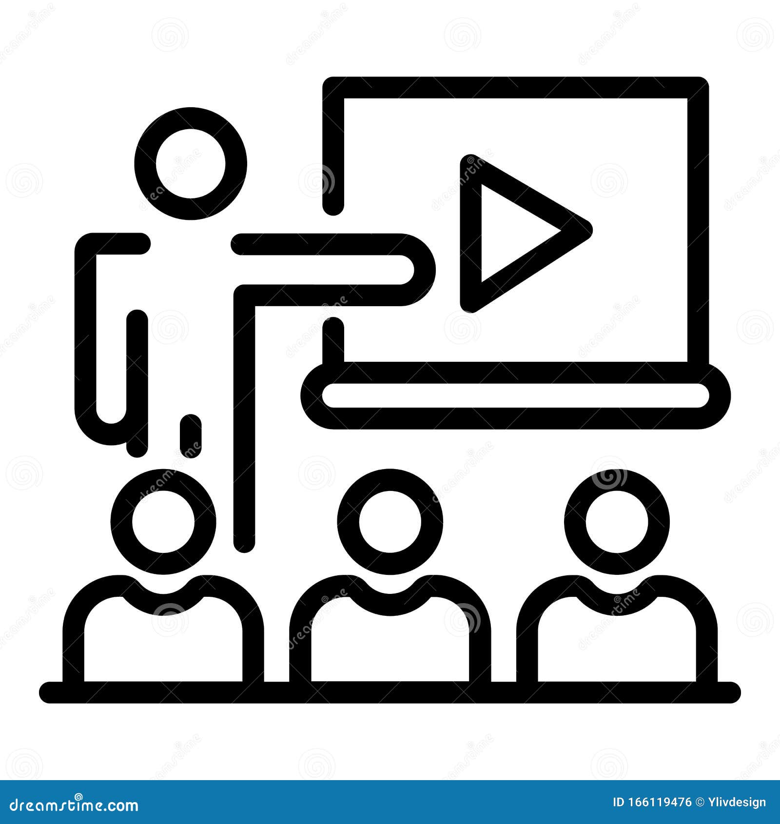 Video Lesson Icon, Outline Style Stock Vector - Illustration of ...