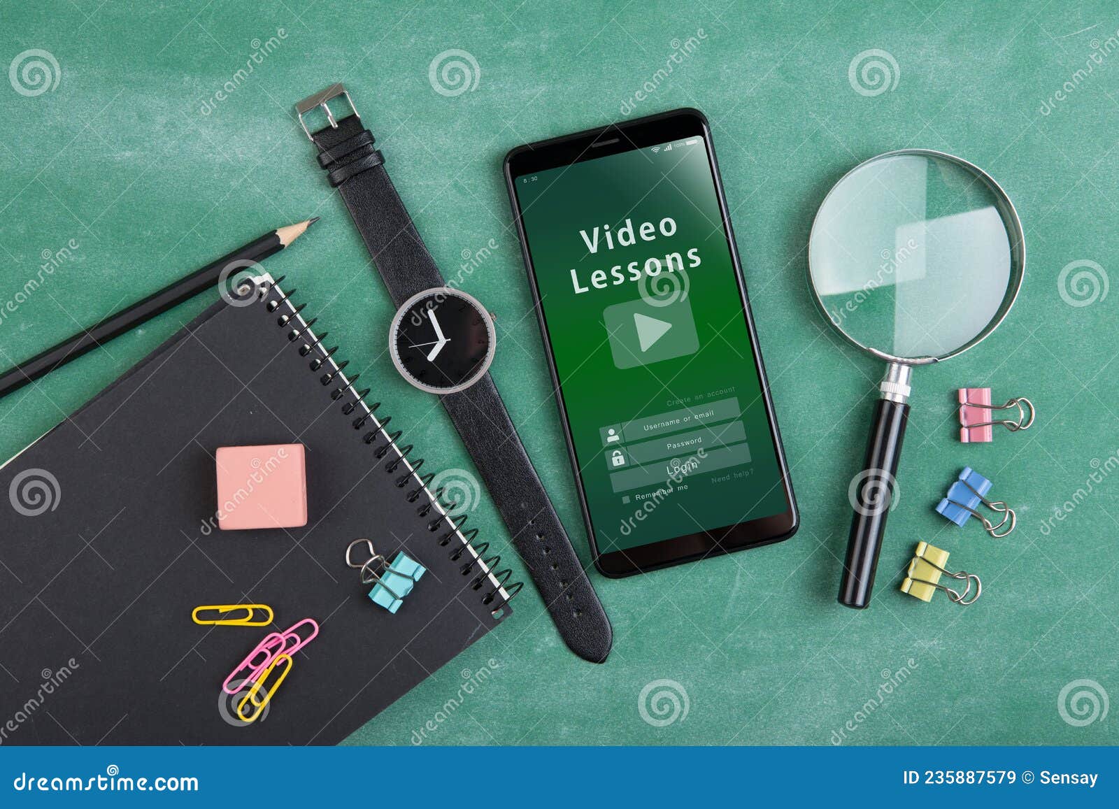 Video Lessons Concept, Online Education Login or Registration Screen ...