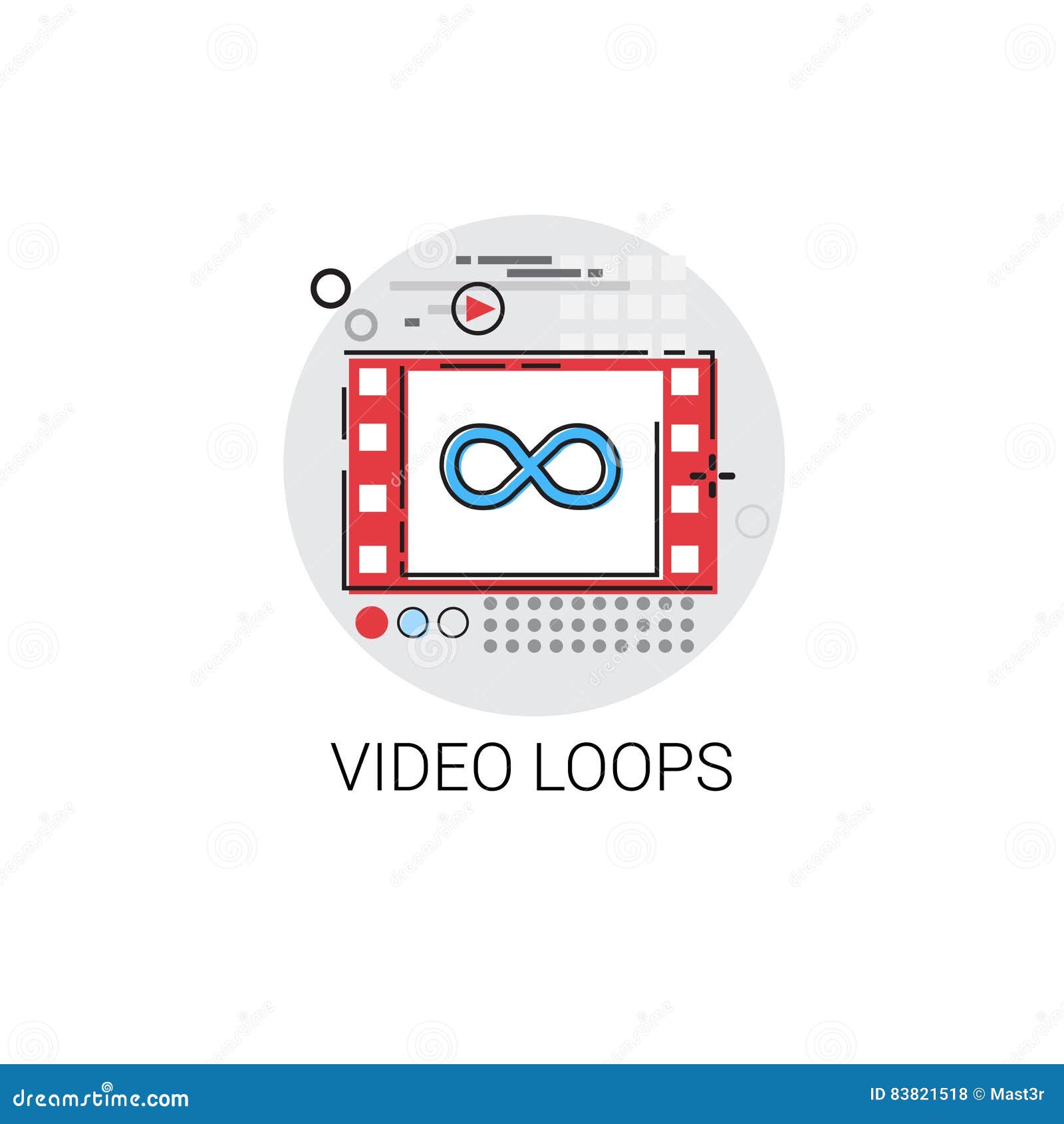 Video Loops Player Multimedia Icon Stock Vector - Illustration of ...
