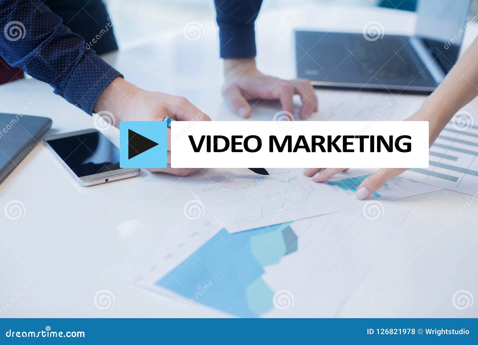 Video Marketing, Advertising Concept on Virtual Screen. Stock Photo ...