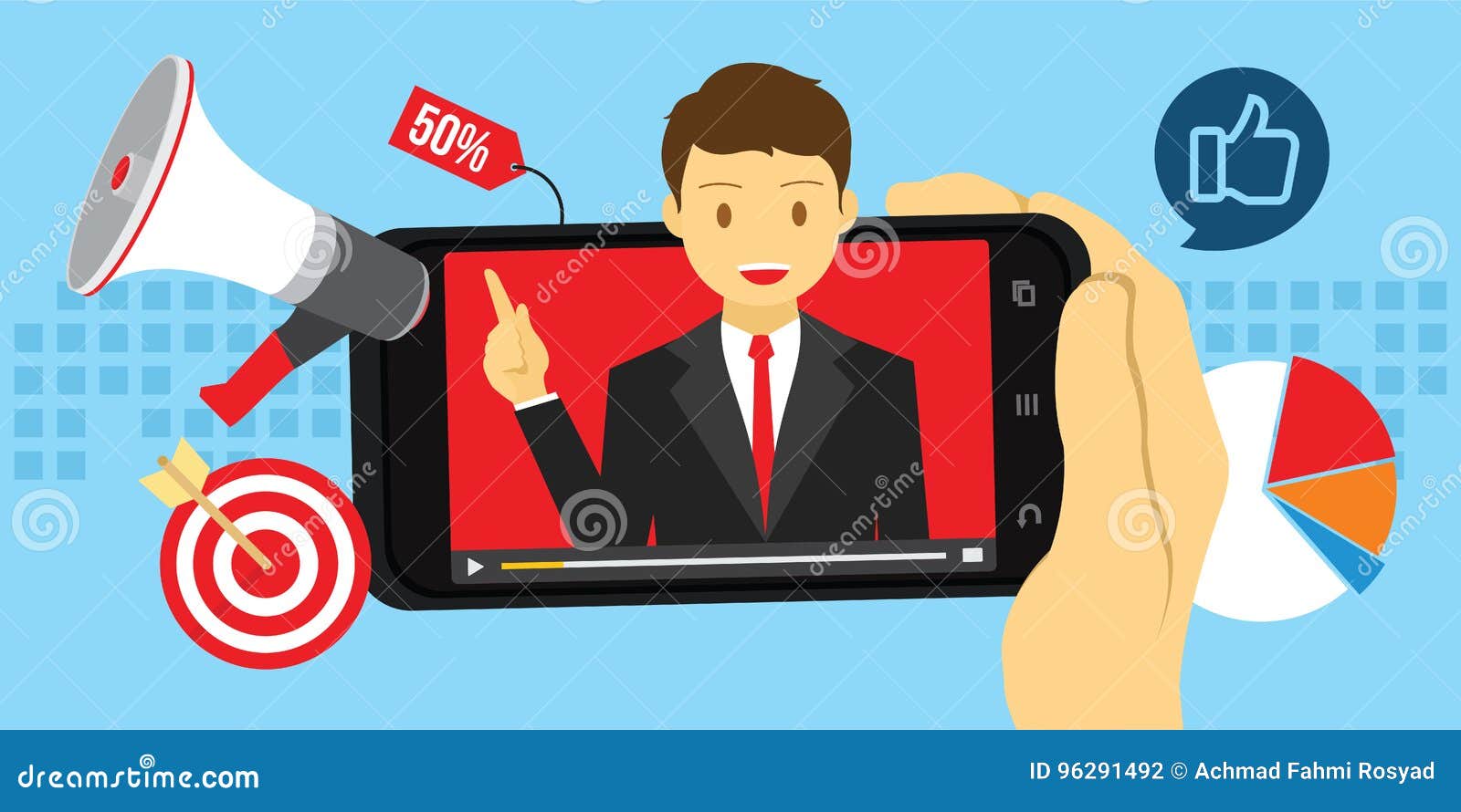 Video Marketing Advertising with Viral Content Stock Vector ...