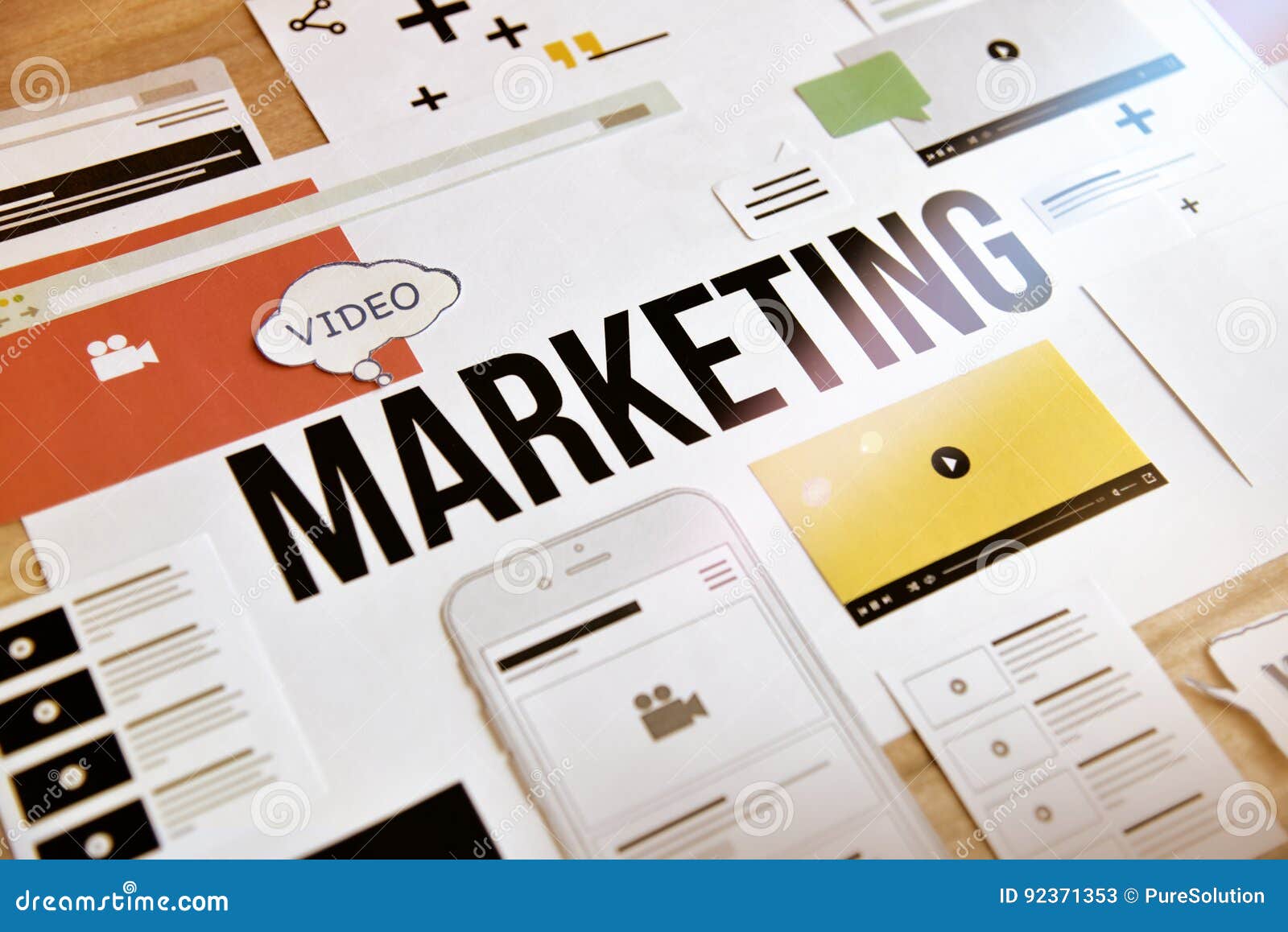 Video marketing stock image. Image of paper, networking - 92371353